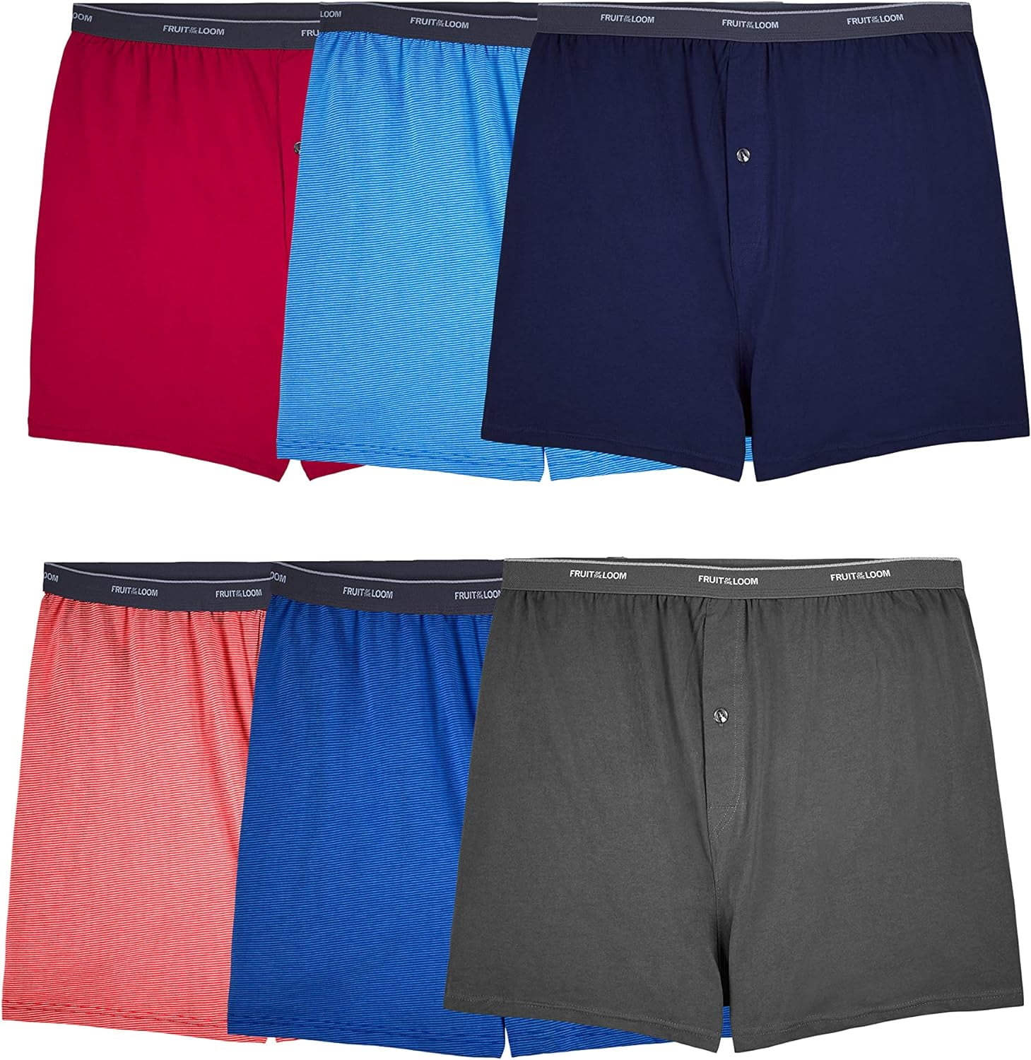 Fruit of the Loom Big Men's Knit Boxers, 6 Pack - Walmart.com