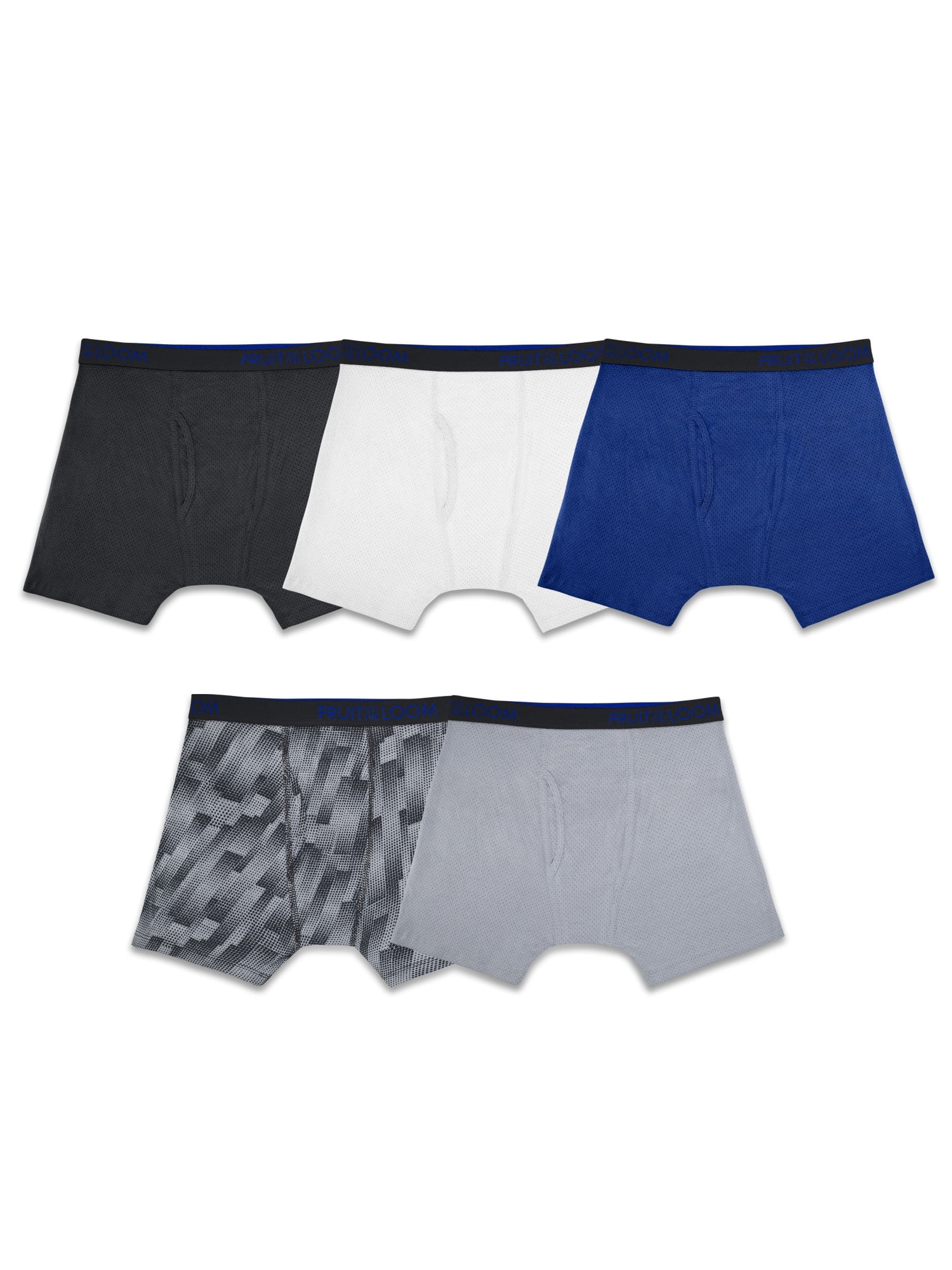 Fruit of the Loom Boys' Breathable Cotton Boxer Briefs, 5 Pack, Sizes S ...