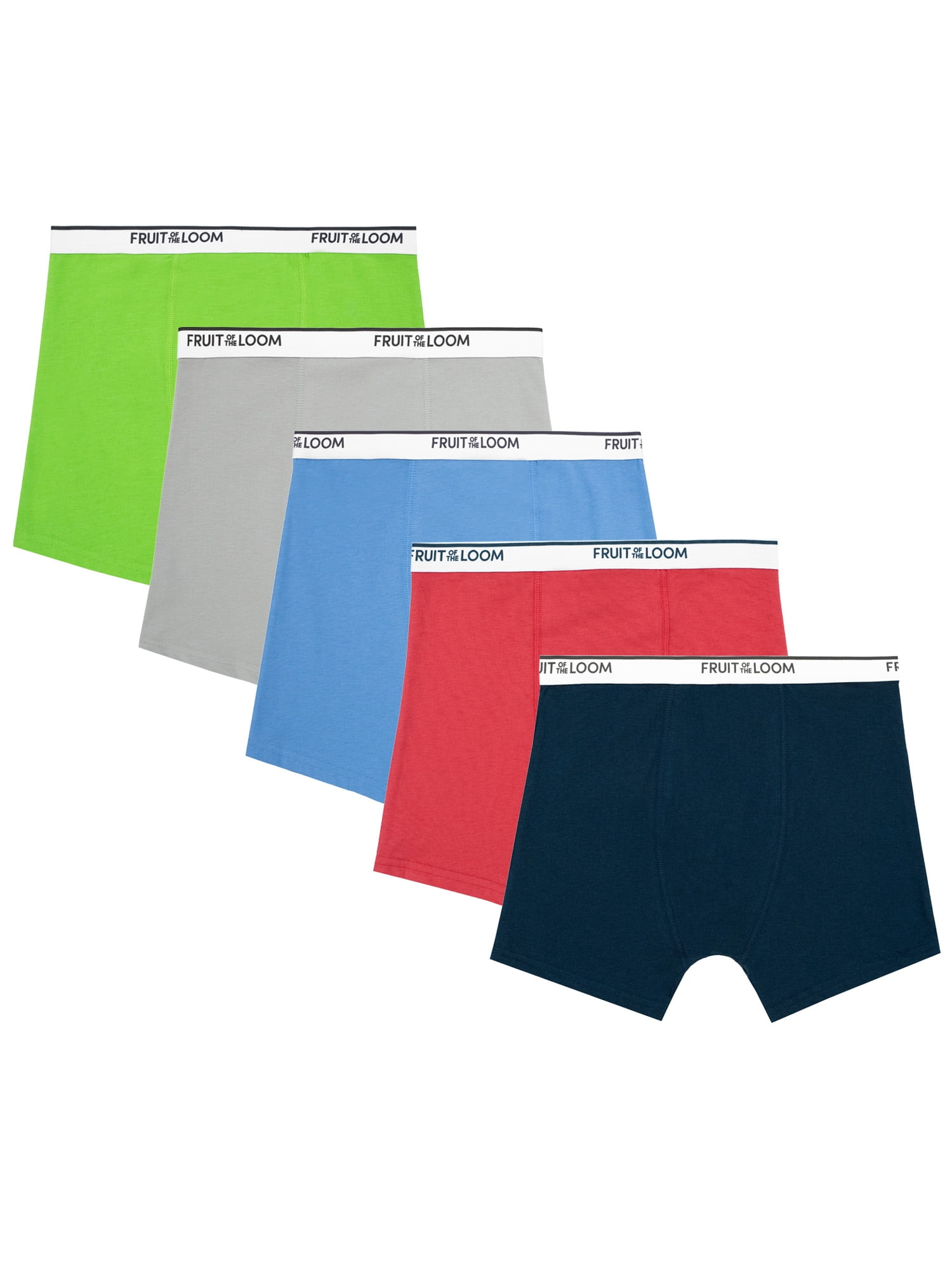 Fruit of the Loom Boy's Cotton Stretch Boxer Briefs Underwear, 5-Pack ...