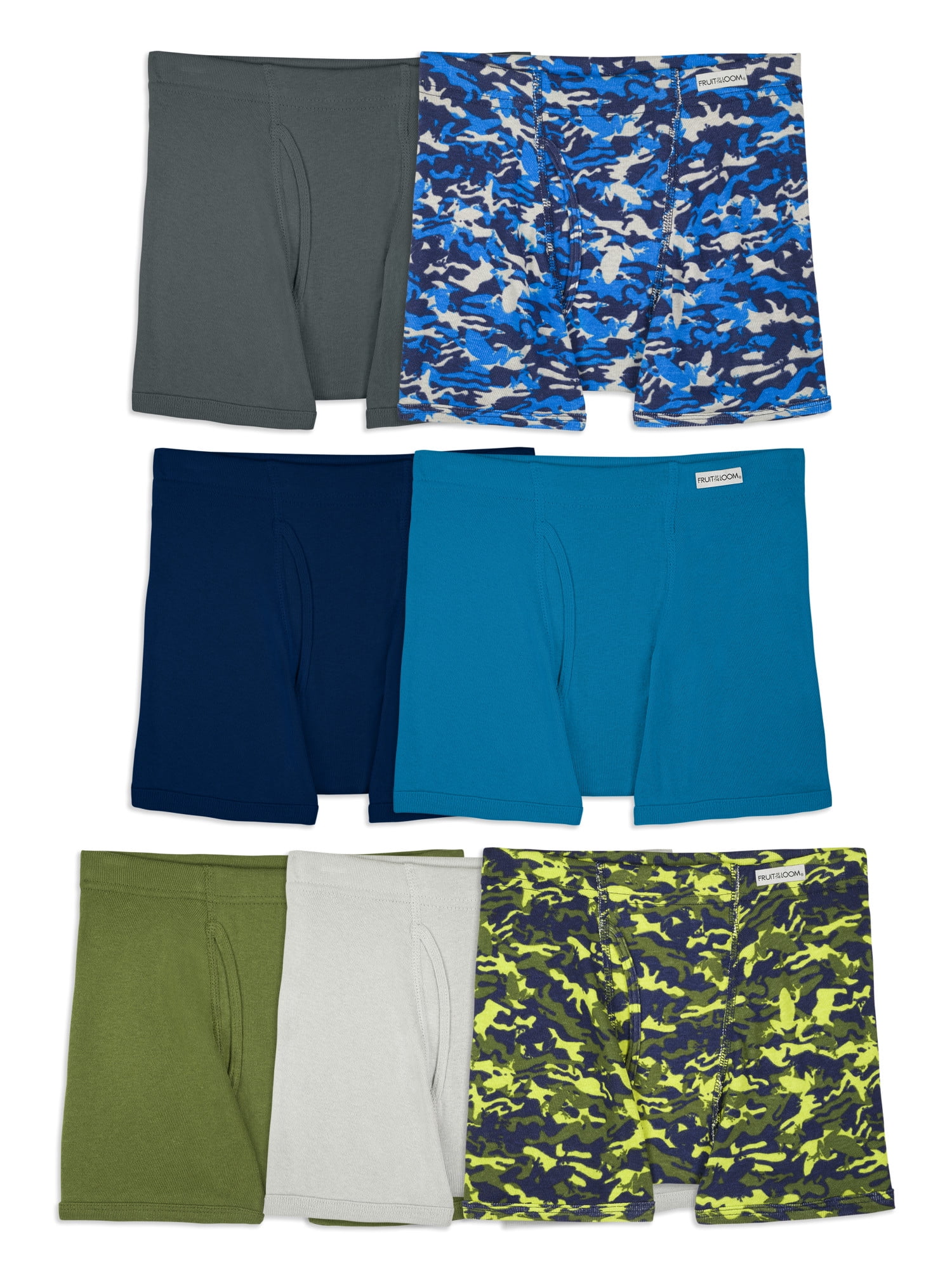 Fruit of the Loom Boys' Cotton Boxer Briefs, 7 Pack, Sizes S-XL ...