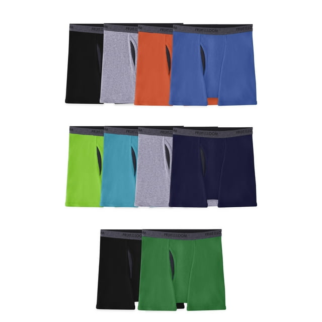 Fruit of the Loom Boys' Eversoft CoolZone Boxer Briefs, 10-Pack, Sizes ...