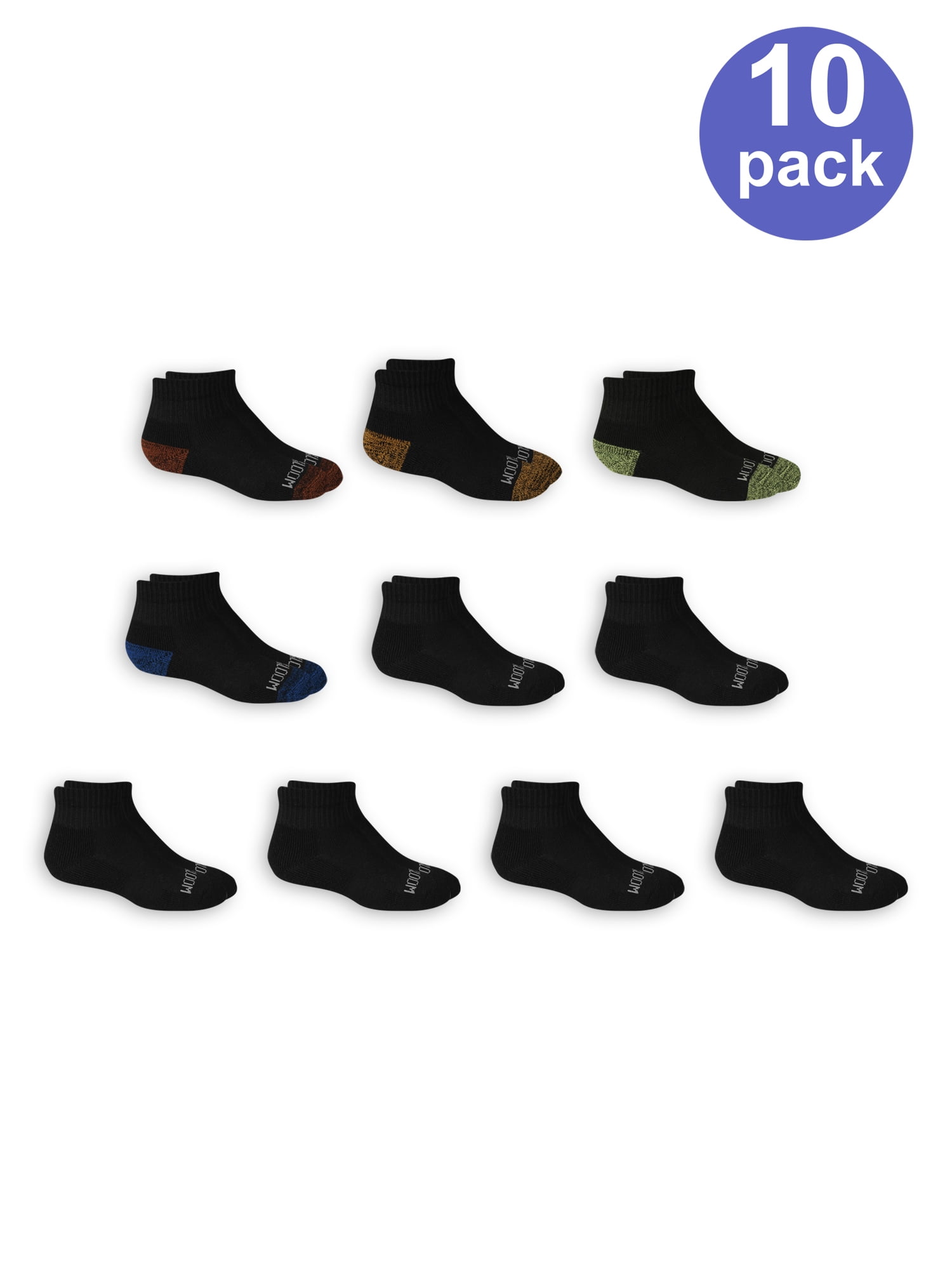 Fruit of the Loom Cushioned Boys Socks, 10 Pack, Ankle Length, Everyday ...