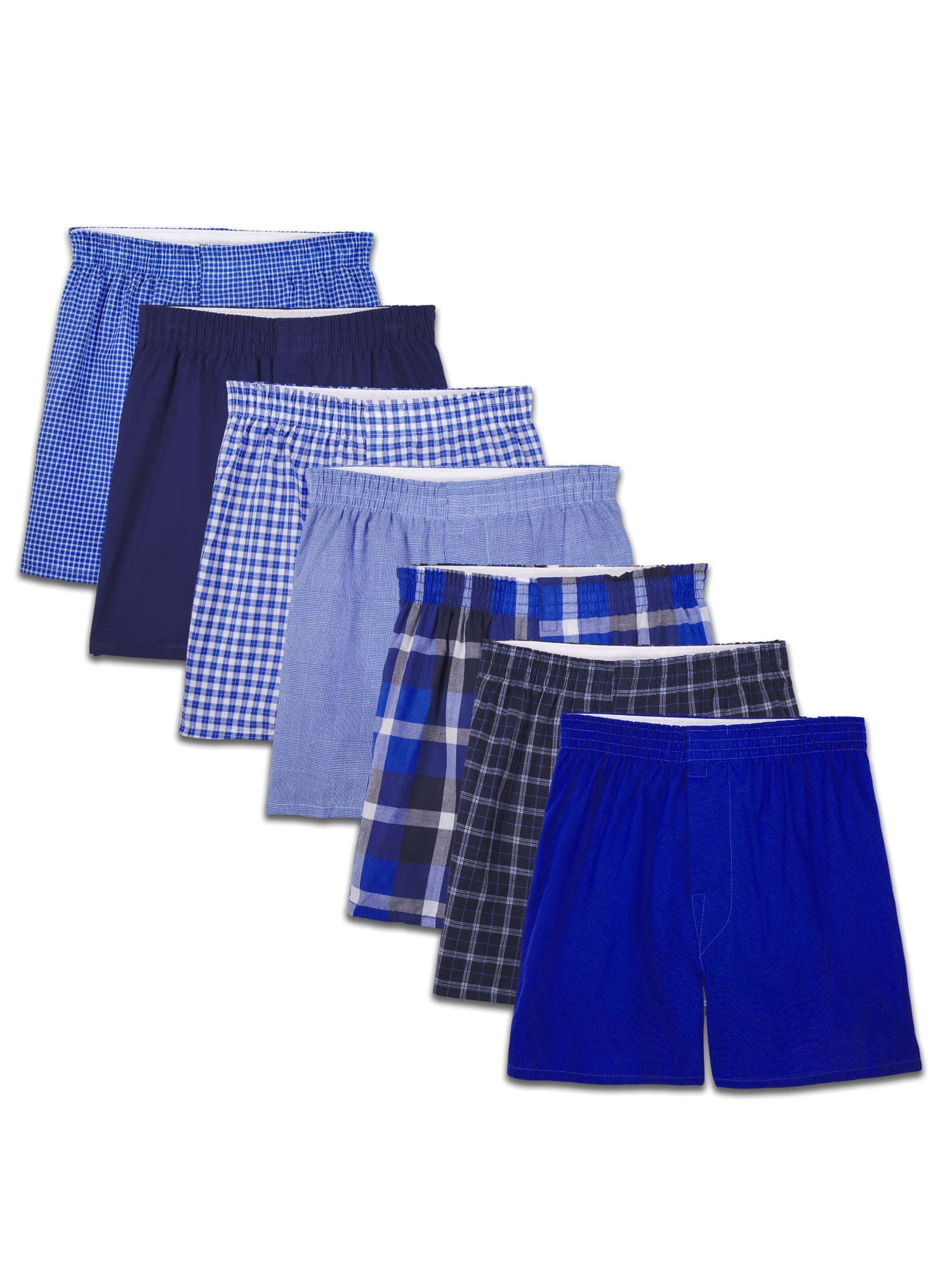Fruit of the Loom Boys' Tartan Plaid Woven Boxers, 7 Pack, Relaxed Fit ...