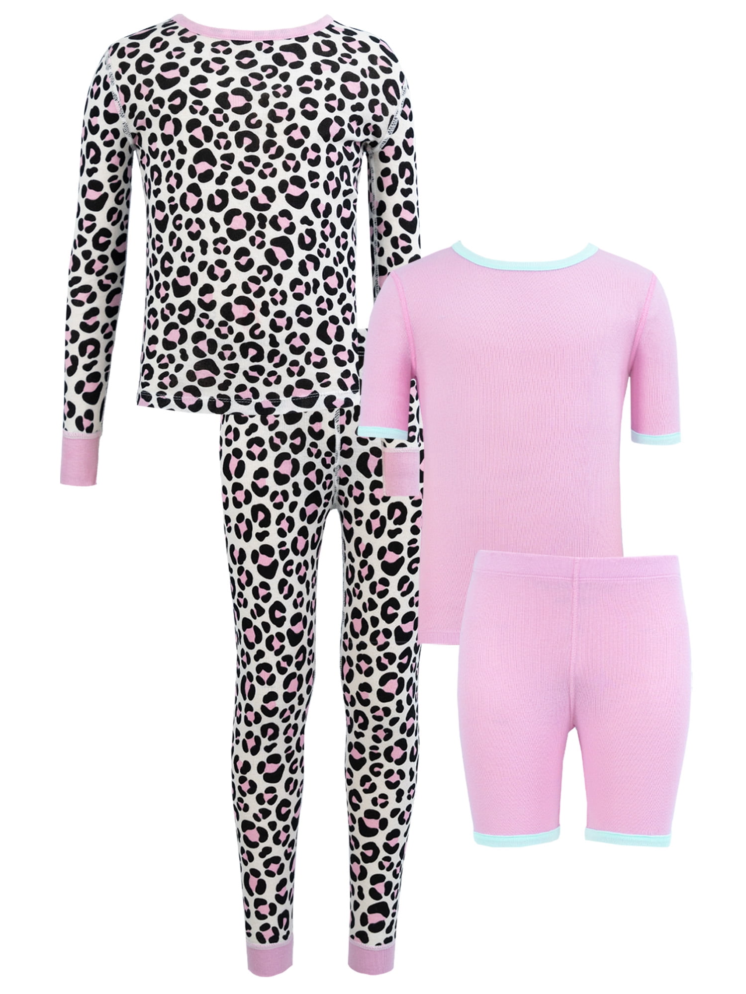 Fruit of the Loom Girl's Snug Fit 100% Cotton Pajama Sets, 4-Piece ...