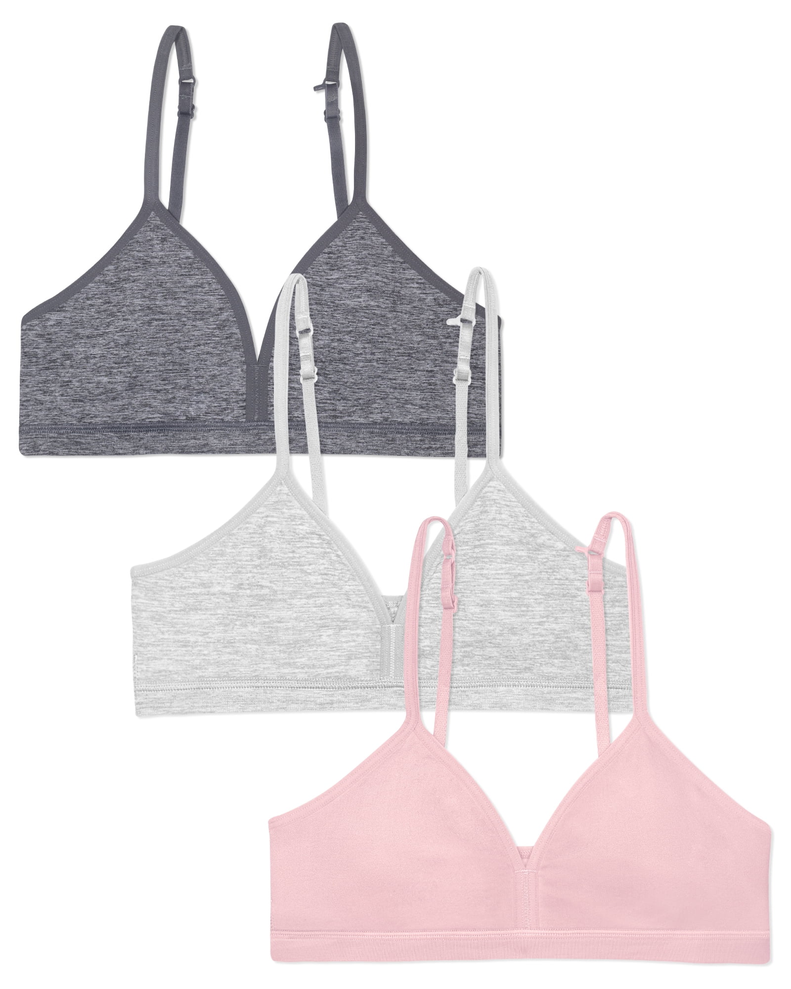 Fruit of the Loom Girl's Soft and Smooth Training Bralette, 3-Pack ...