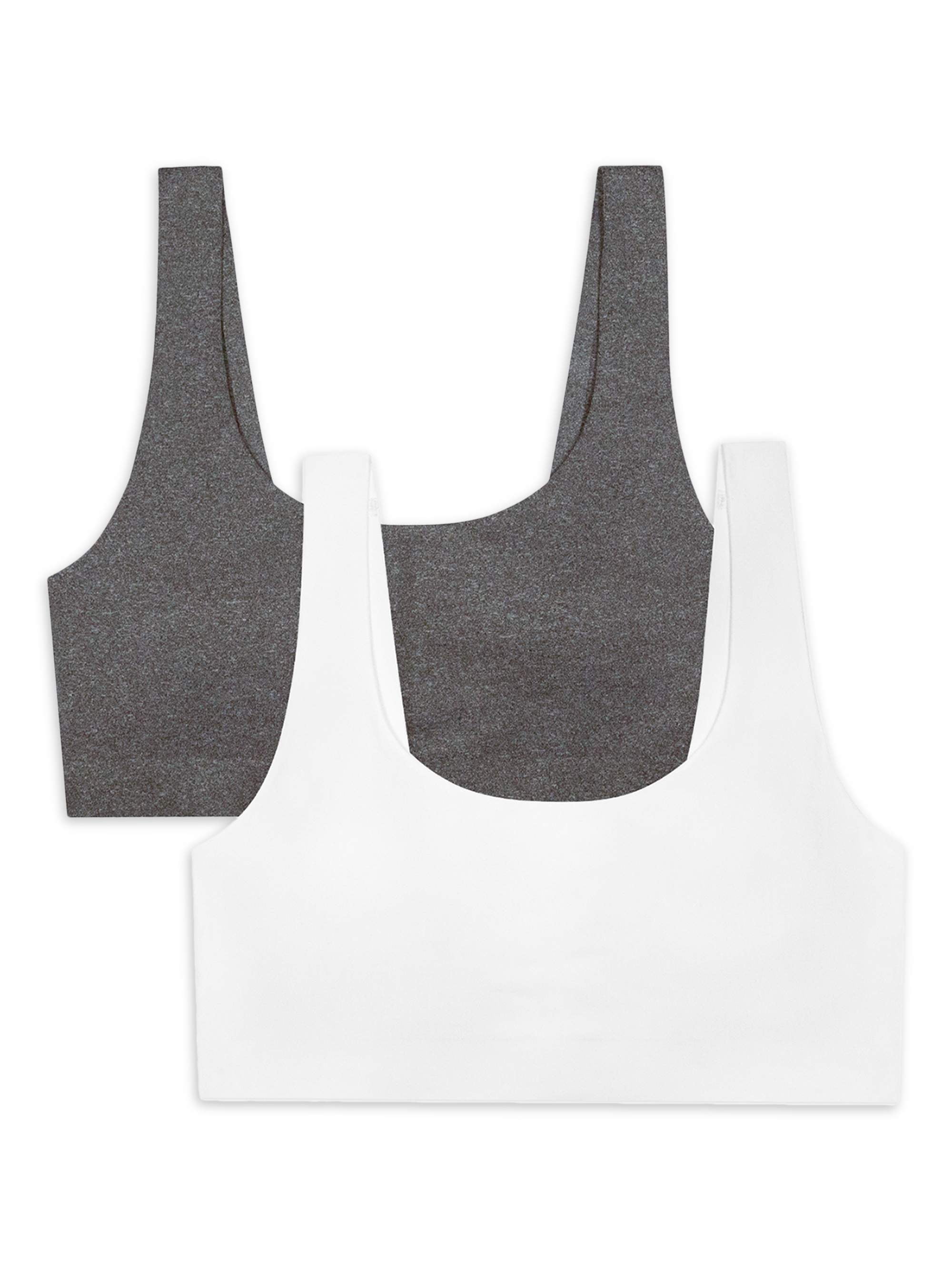 Fruit of the Loom Girls Bras, 2 Pack Invisible Scoop Neck Bralette ...