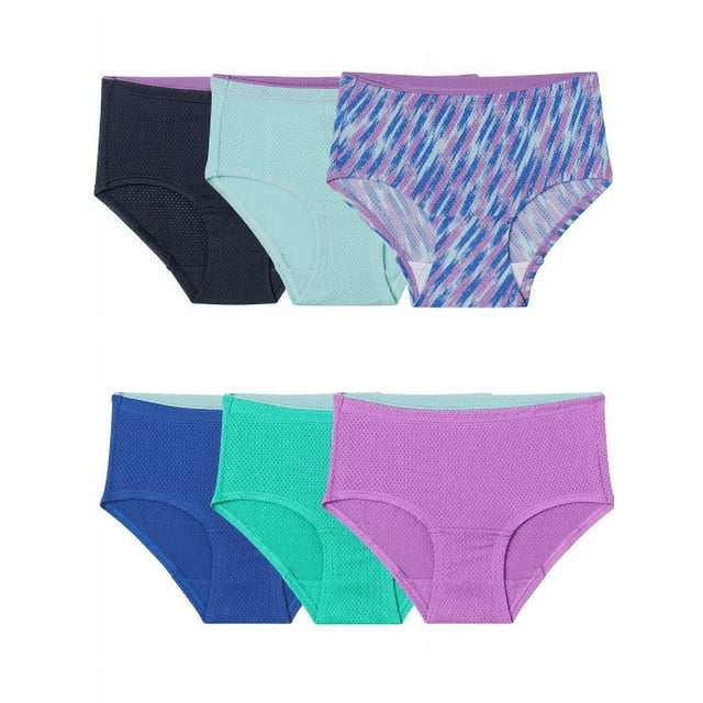 Fruit of the Loom Girls' Breathable Panties, Micro-Mesh Brief Underwear ...