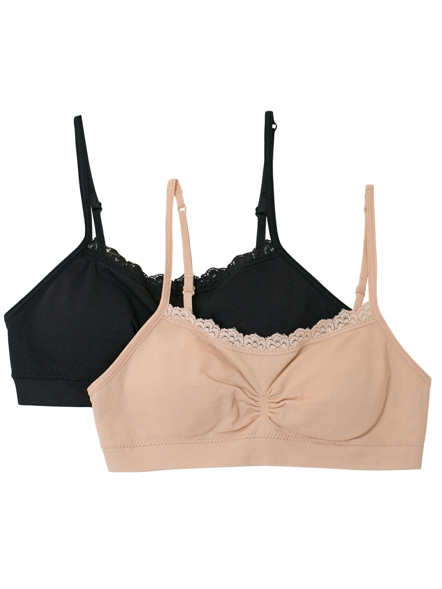 Fruit of the Loom Girls Lace Bralette 2-Pack, Sizes 30-36 - Walmart.com