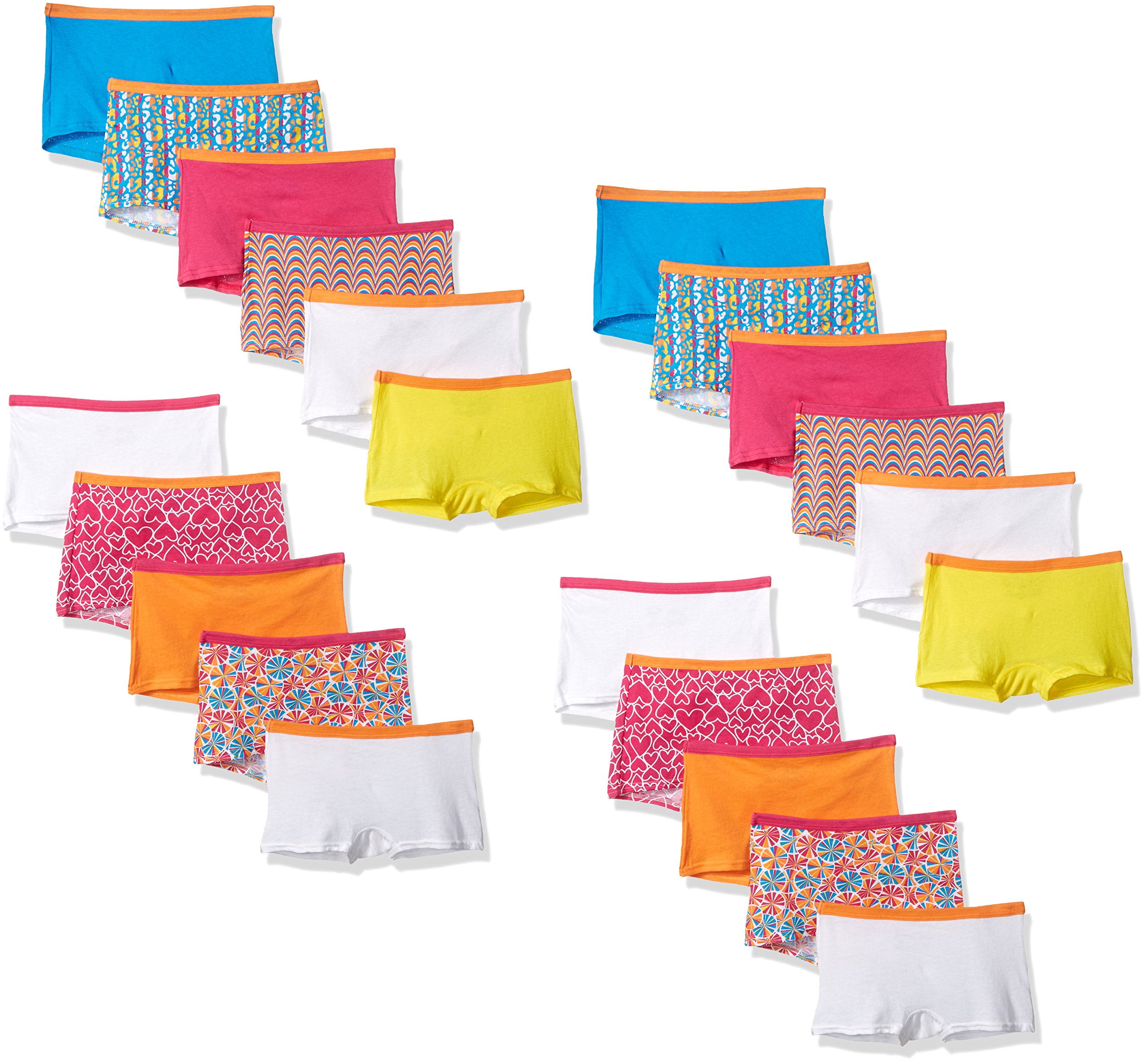 Fruit of the Loom Girls' Little Cotton Underwear, Multipacks (Packs of 22 & 24), 22 Pack ...
