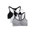 Fruit of the Loom Girls Pull Over Cotton Racerback Sports Bra 3-Pack ...