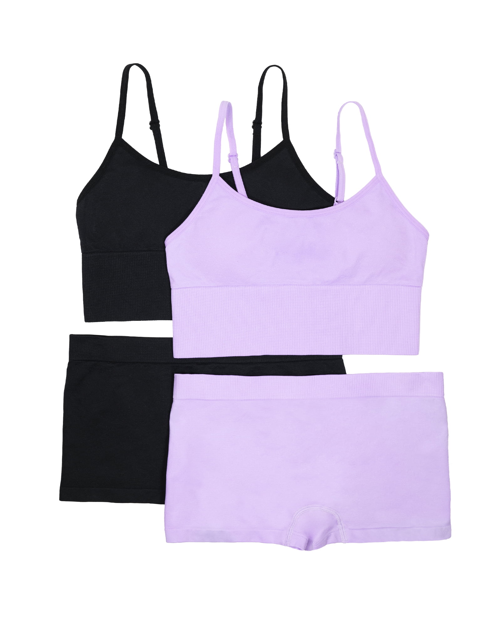 Fruit of the Loom Girls Seamless Longline Bra & Matching Boyshort Panty ...