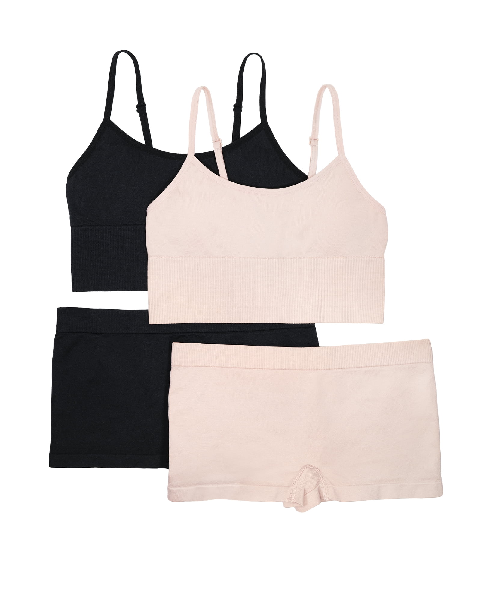 Fruit of the Loom Girls Seamless Longline Bra & Matching Boyshort Panty ...