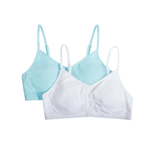 Fruit of the Loom Girls Sports Bra with Removable Pads, 2-Pack, Sizes ...