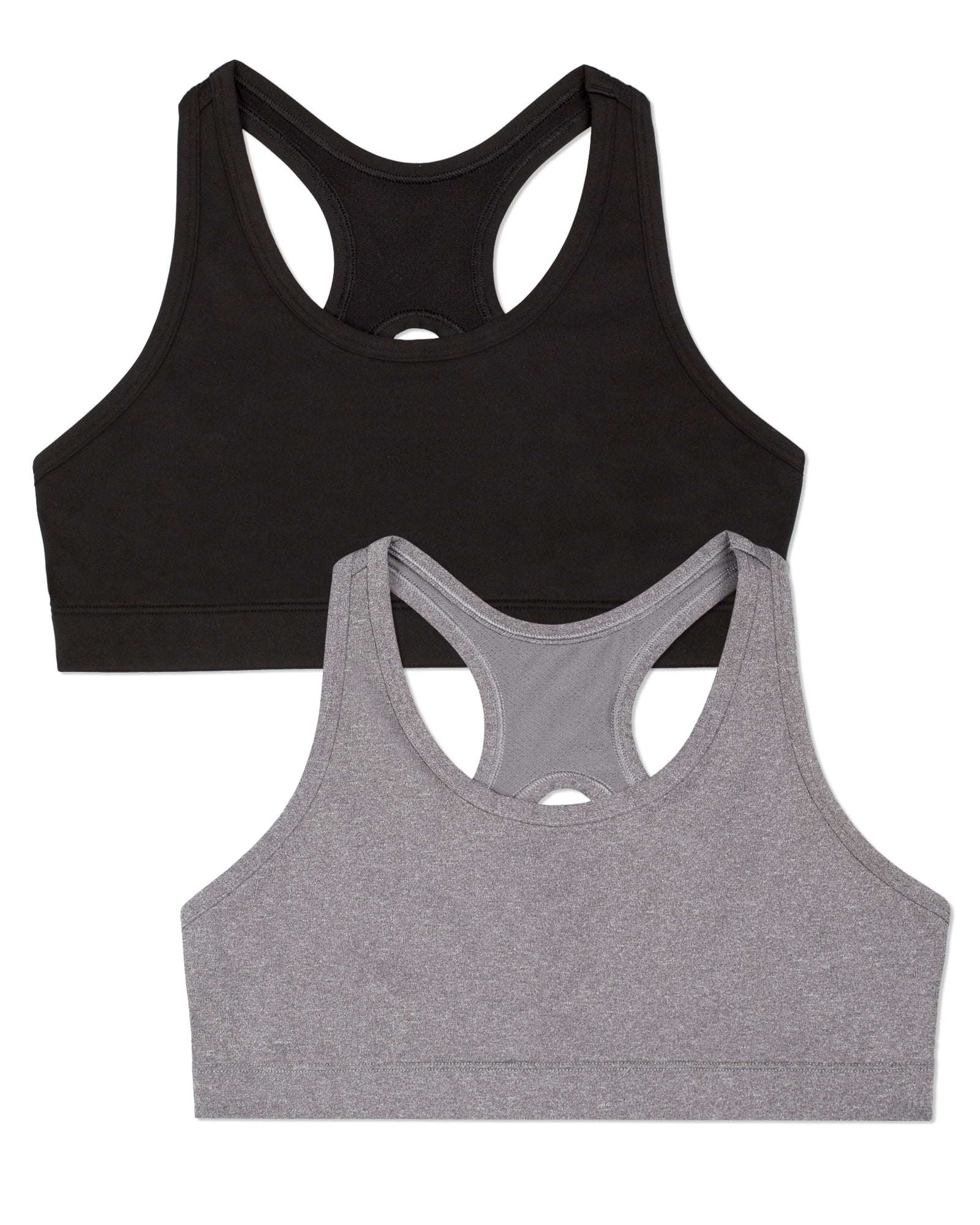 Fruit of the Loom Girls' 2-Pack Stay Dry Racerback Sports Bra - Walmart.com