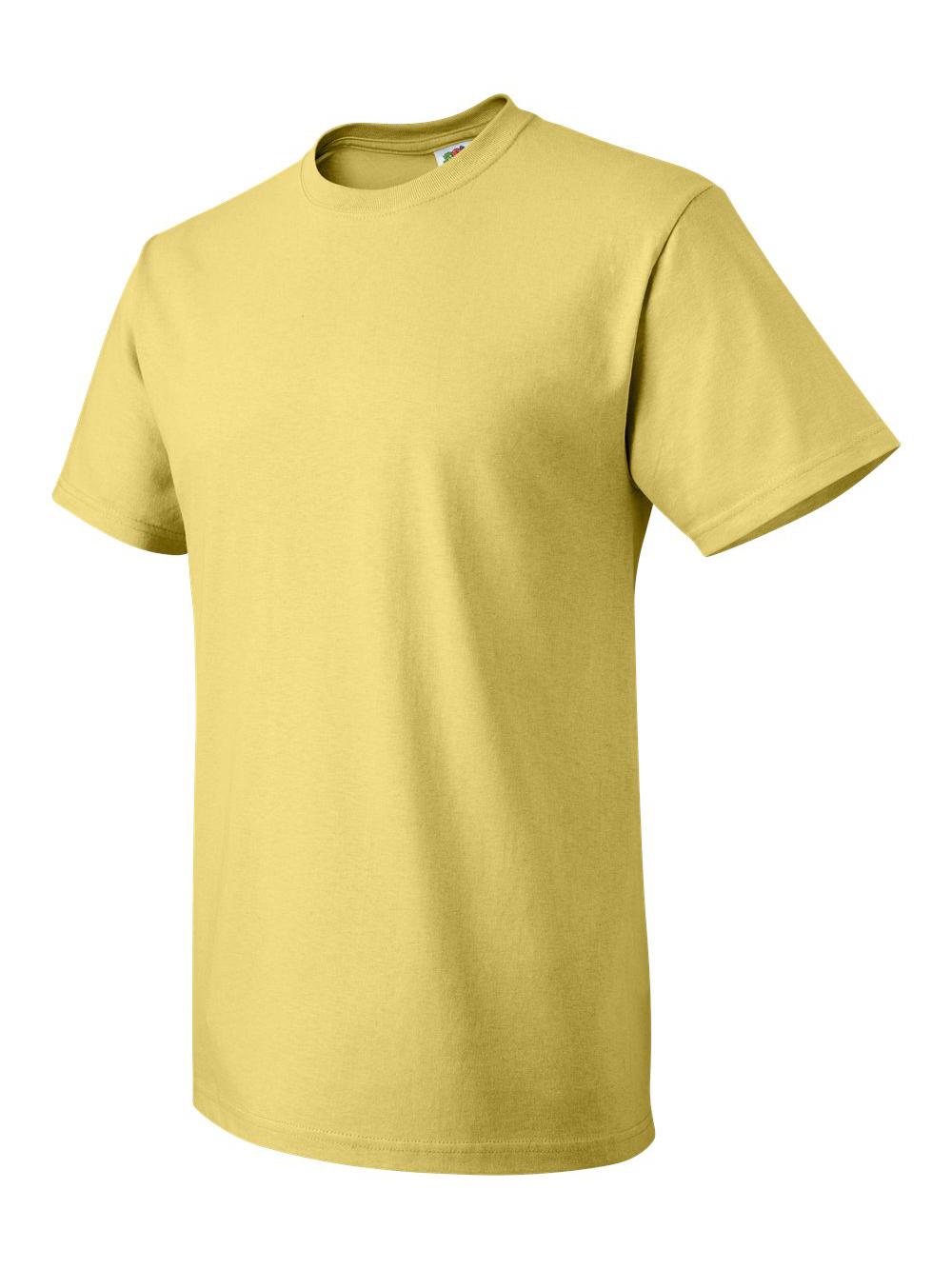 Fruit of the Loom - HD Cotton Short Sleeve T-Shirt - 3930R - Banana - Size: XL - Walmart.com