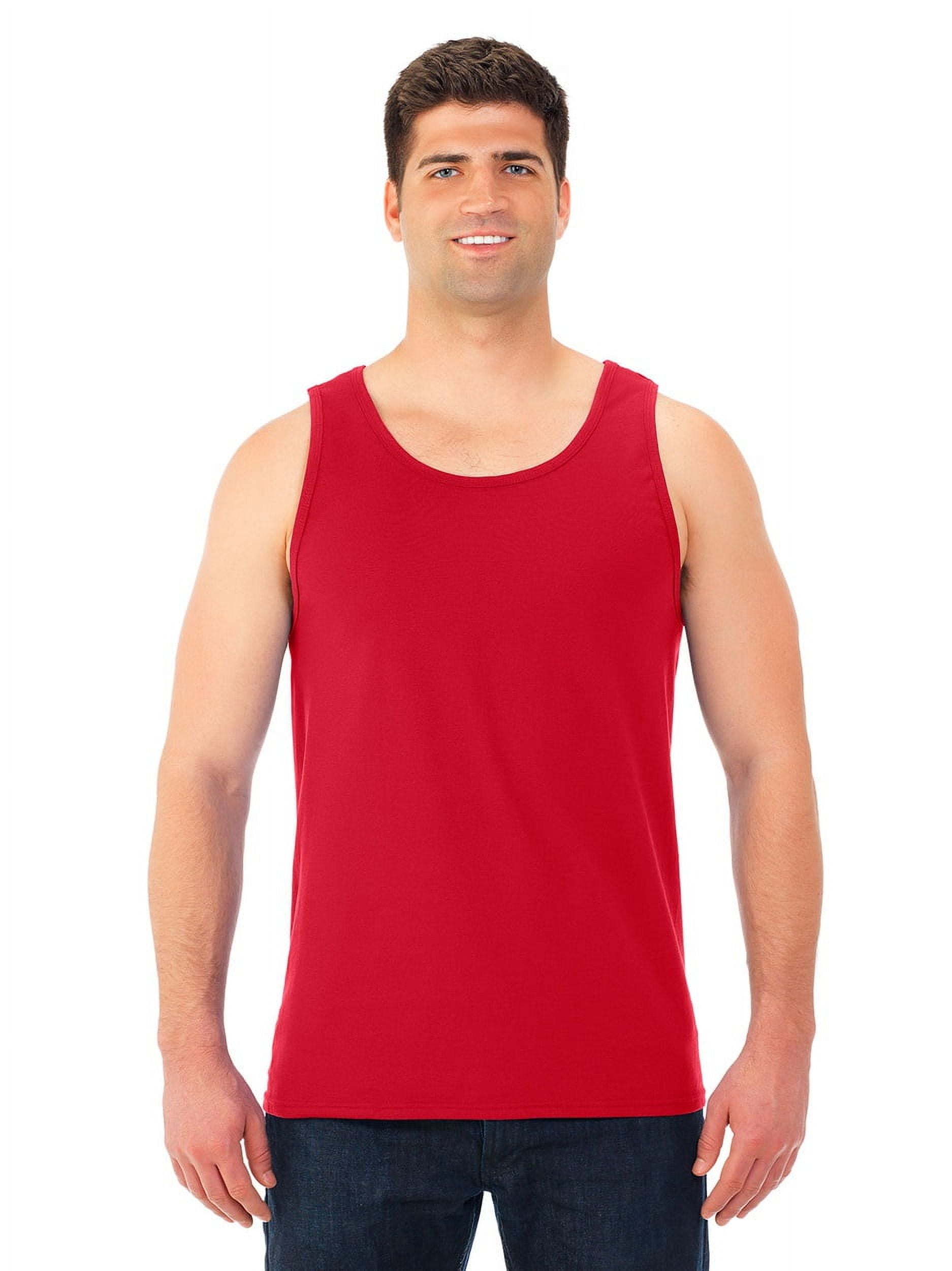 Fruit of the Loom Adult 5oz Sleeveless HD Cotton Tank Top in TRUE RED - XL - Walmart.com