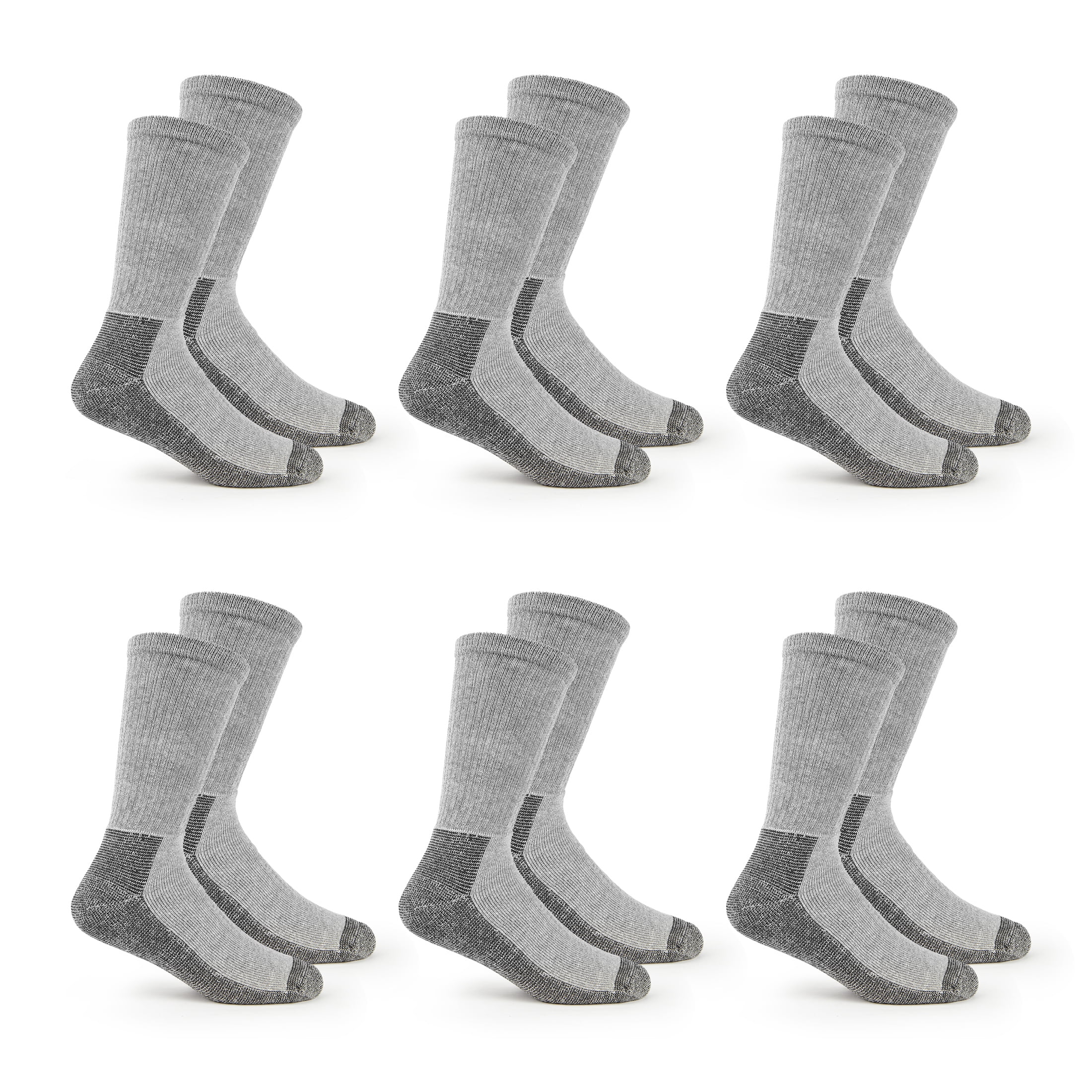 Fruit of the Loom Made in USA Work Gear Crew Socks for Men, Grey, Sizes ...