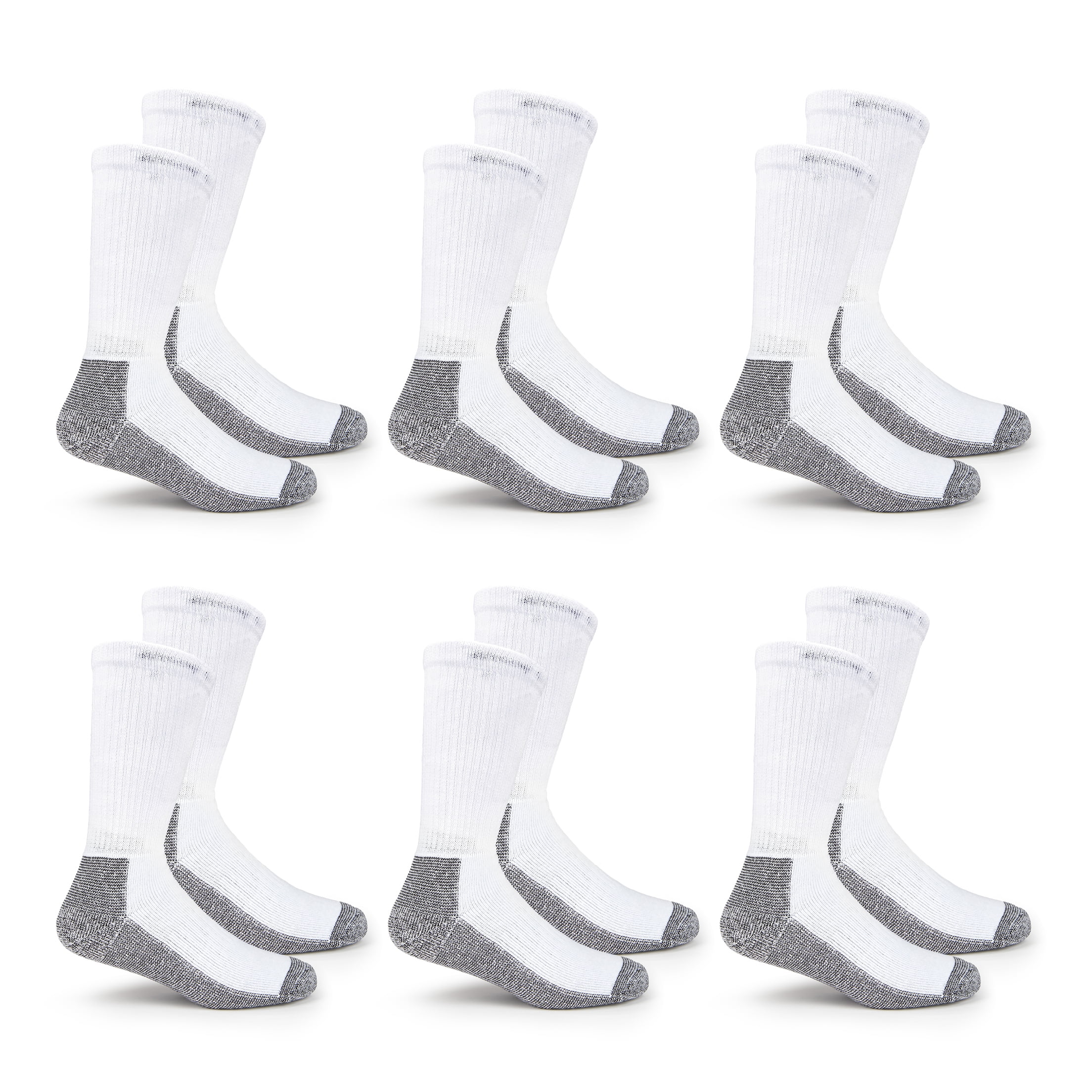 Fruit of the Loom, Work Gear Crew Socks, Size 6-12, 6-pack - Walmart.com