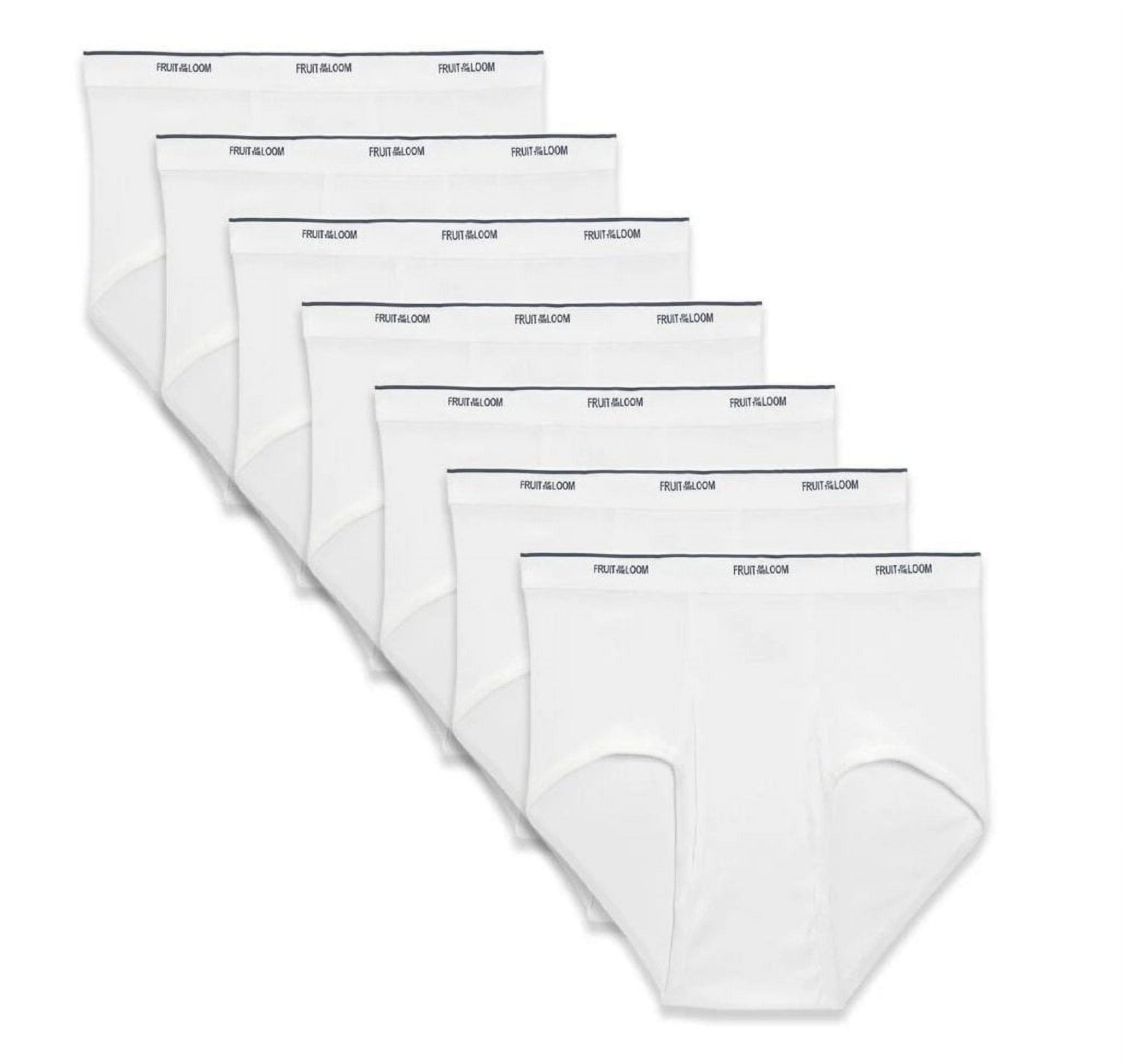 Fruit of the Loom Men's Cotton White Briefs 7 Pack, WHITE, M - Walmart.com