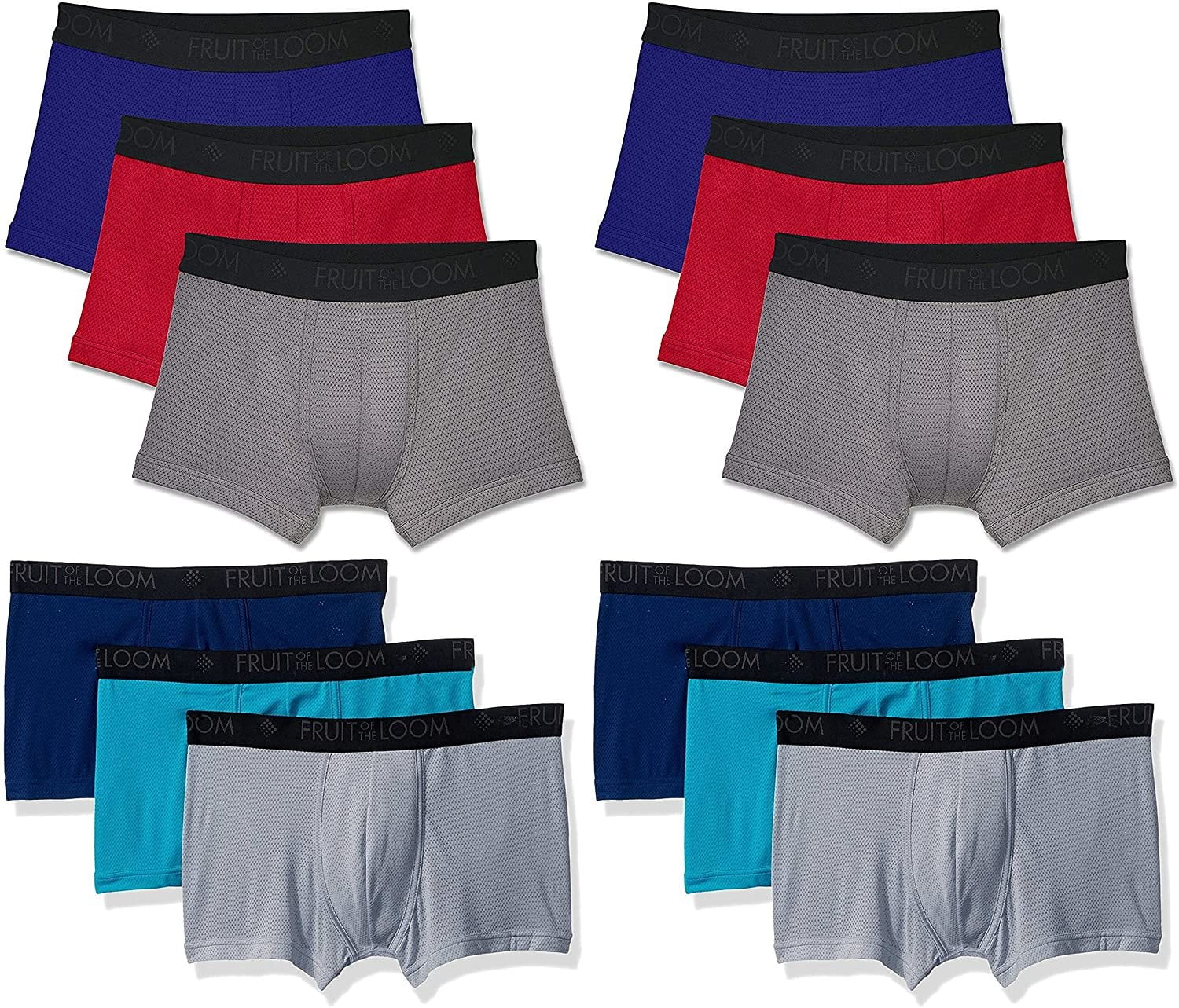 Fruit of the Loom Men's 12-Pack Short Leg Boxer Briefs Breathable Micro ...