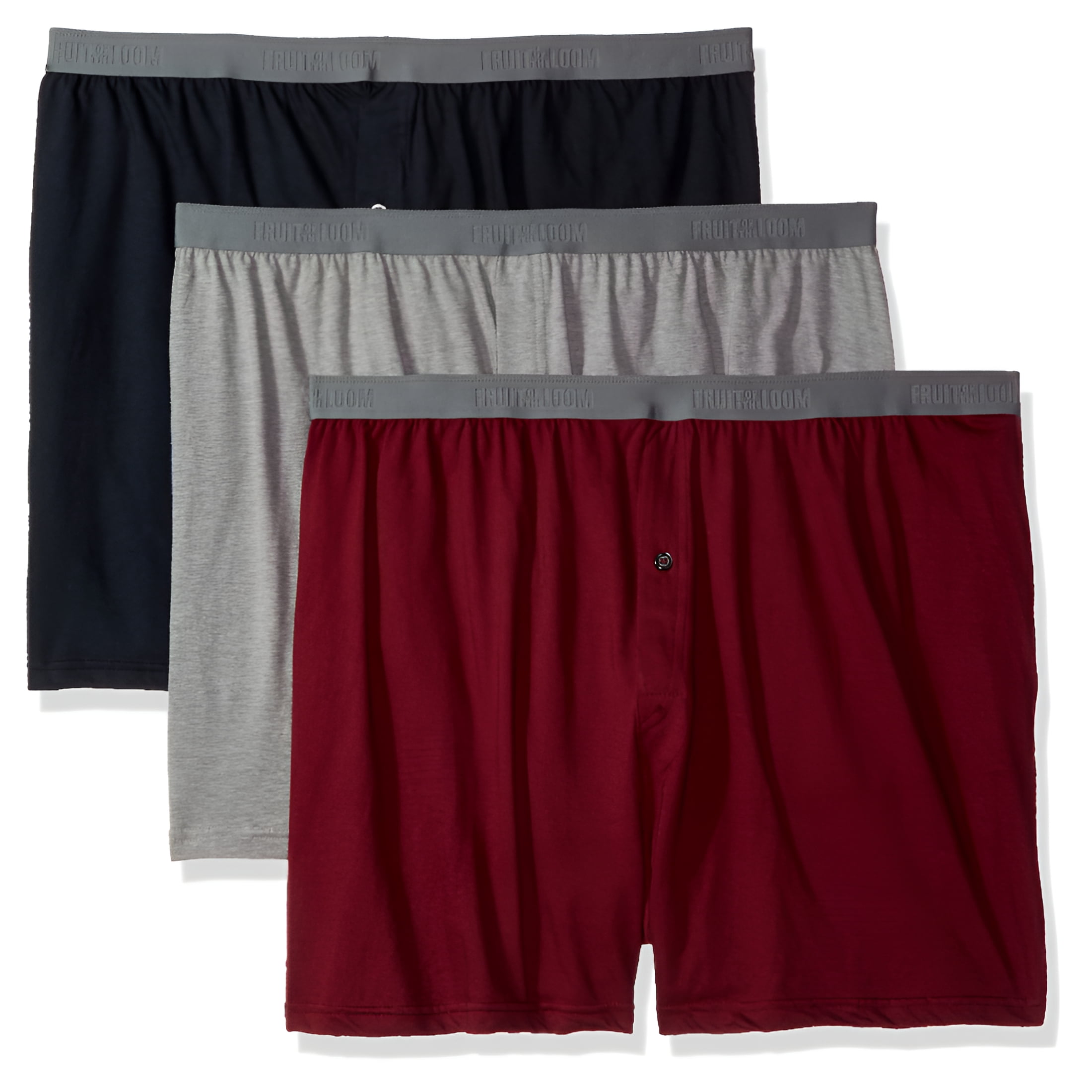 Fruit of the Loom Men's 3-Pack Premium Knit Boxer, Assorted, Size 3X ...