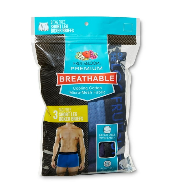Fruit of the Loom Men's 3-Pack Premium Short Leg Boxer Briefs (S ...