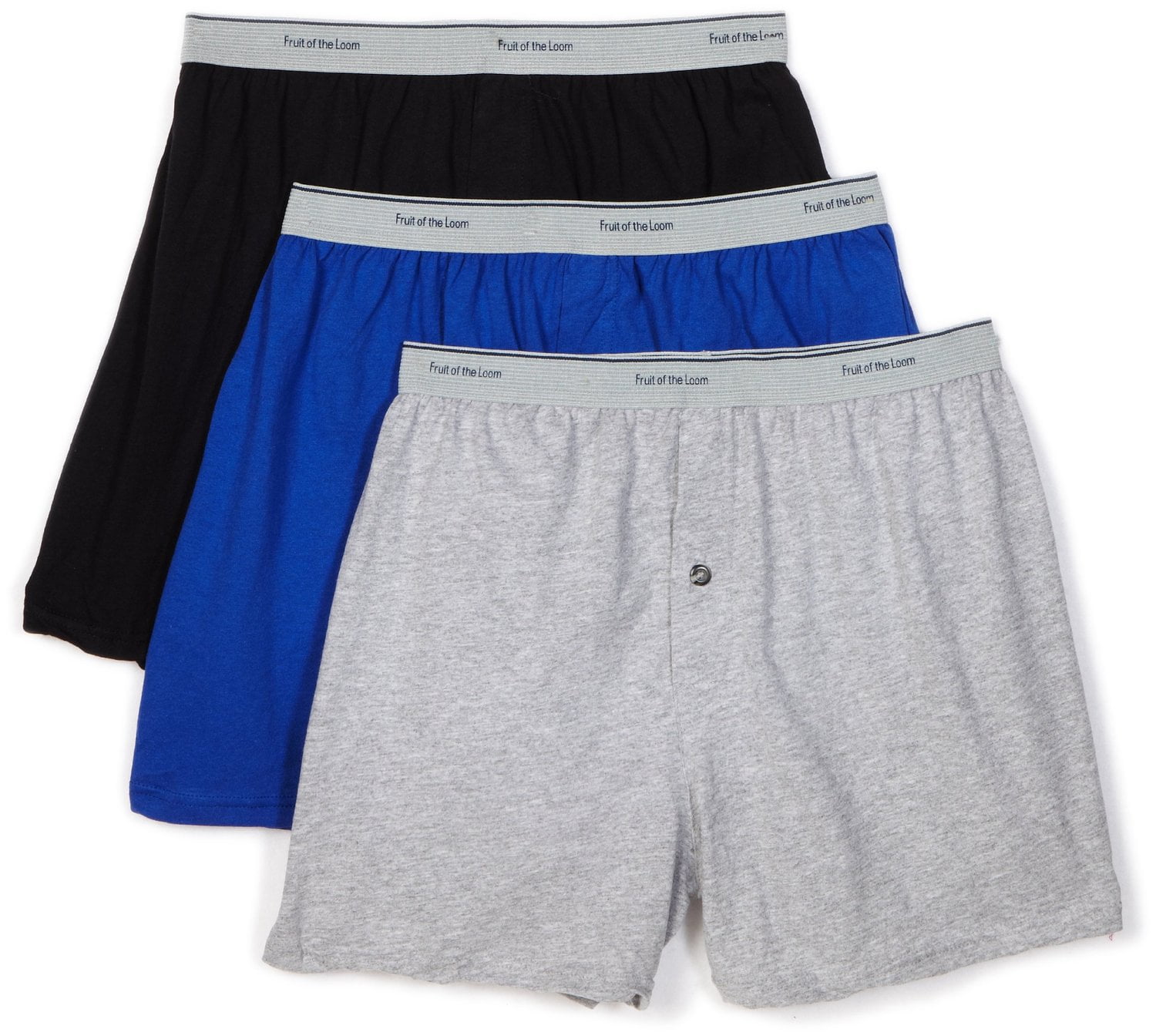 Fruit of the Loom Men`s 3-Pack Solid Knit Boxers , S, Assorted ...
