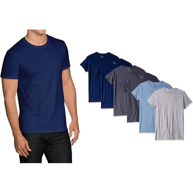 Fruit of the Loom Men's 6-Pack Crew T-Shirts, Tag Free, Assorted Colors ...