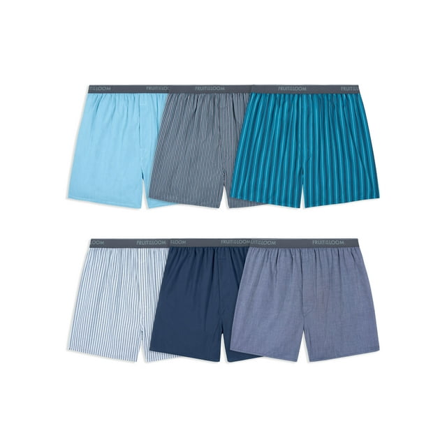 Fruit of the Loom Men's Breathable Woven Boxers, 6-Pack - Walmart.com