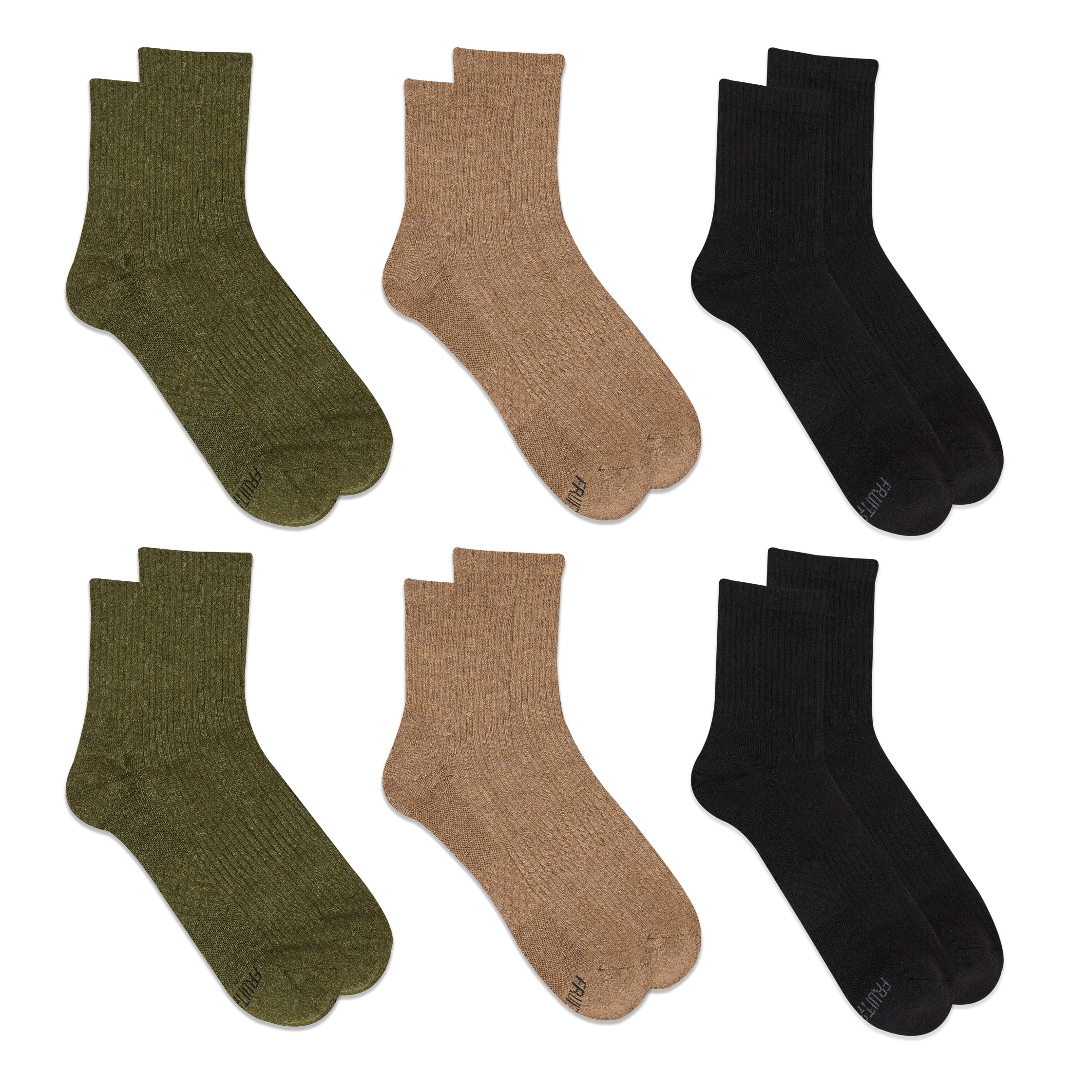 Fruit of the Loom Men's All Day Comfort Mid Ankle Socks, Sizes 6-12 ...
