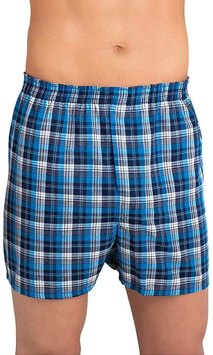 Fruit of the Loom Men's Woven Boxers(Assorted Tartan Plaids)3 Pack ...