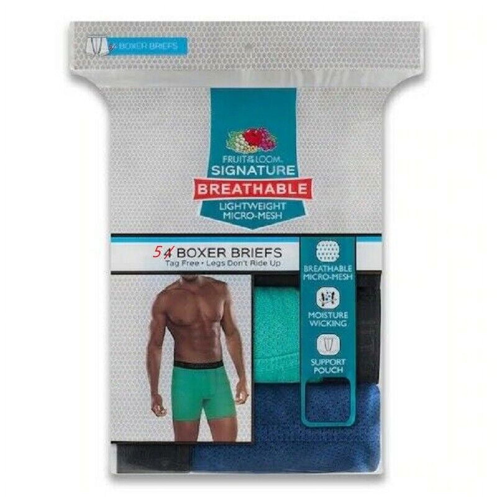 Fruit of the Loom® Men's Boxer Briefs 5-Pack " Breathable-Signature-Micro-Mesh " Size "L ...