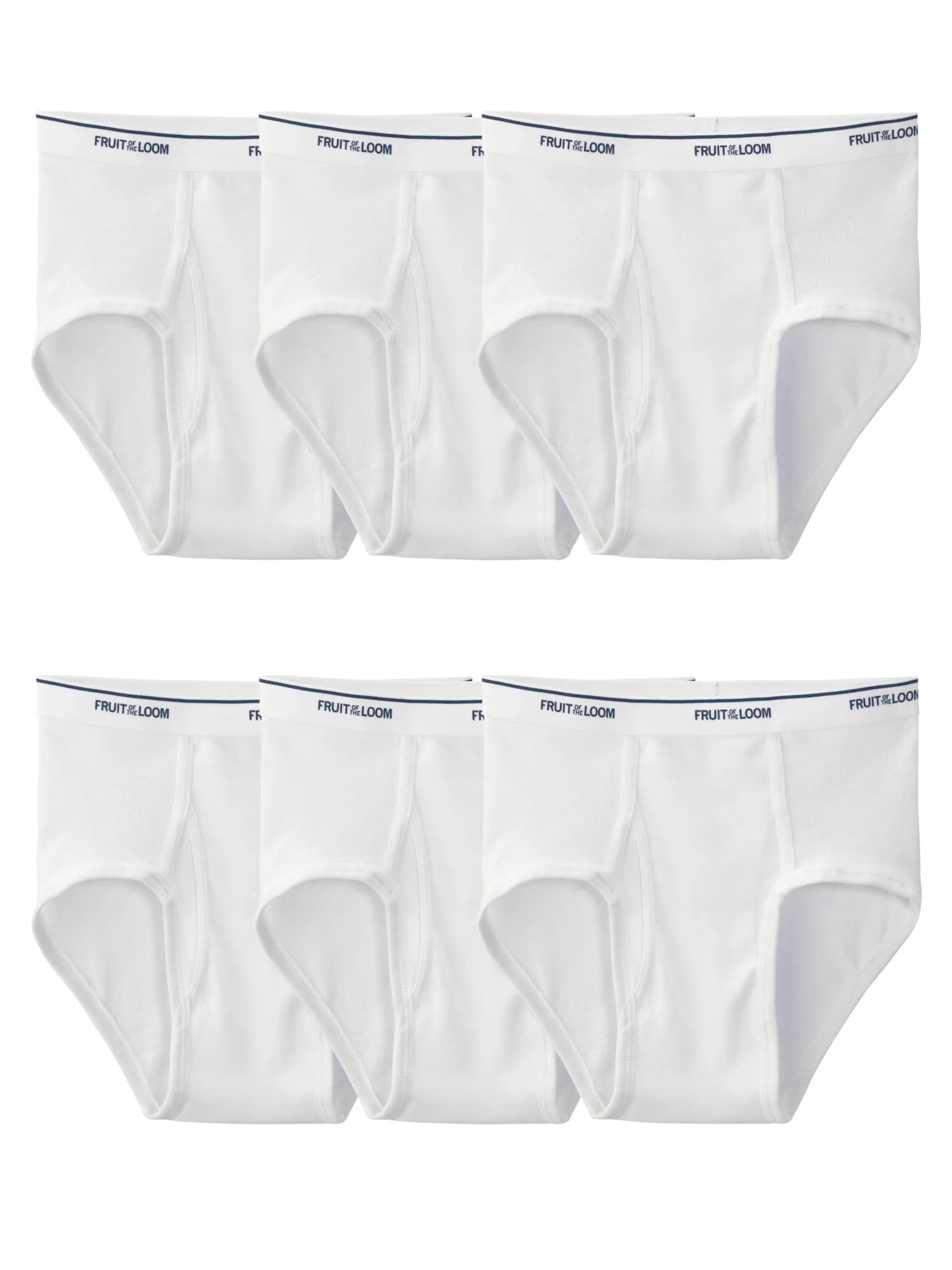 Fruit of the Loom, Men's Cotton Briefs, 6 Pack, Full Cut White ...