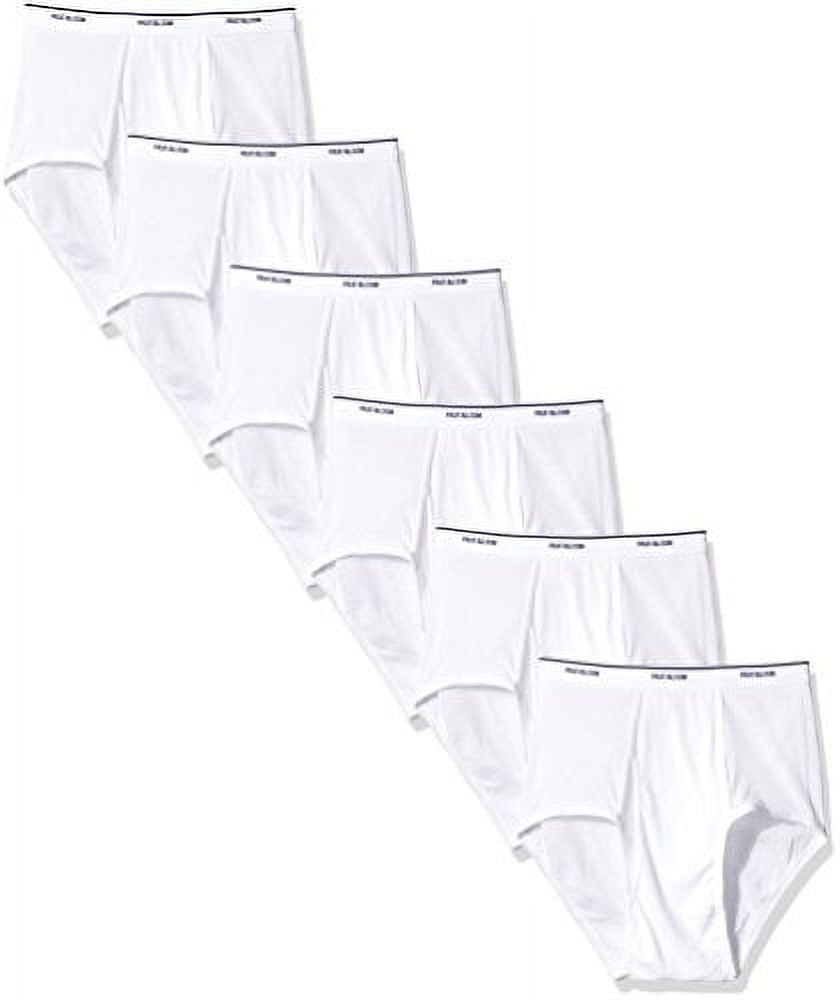 Fruit of the Loom Men’s White Cotton Briefs, Extended Sizes, 6-Pack ...
