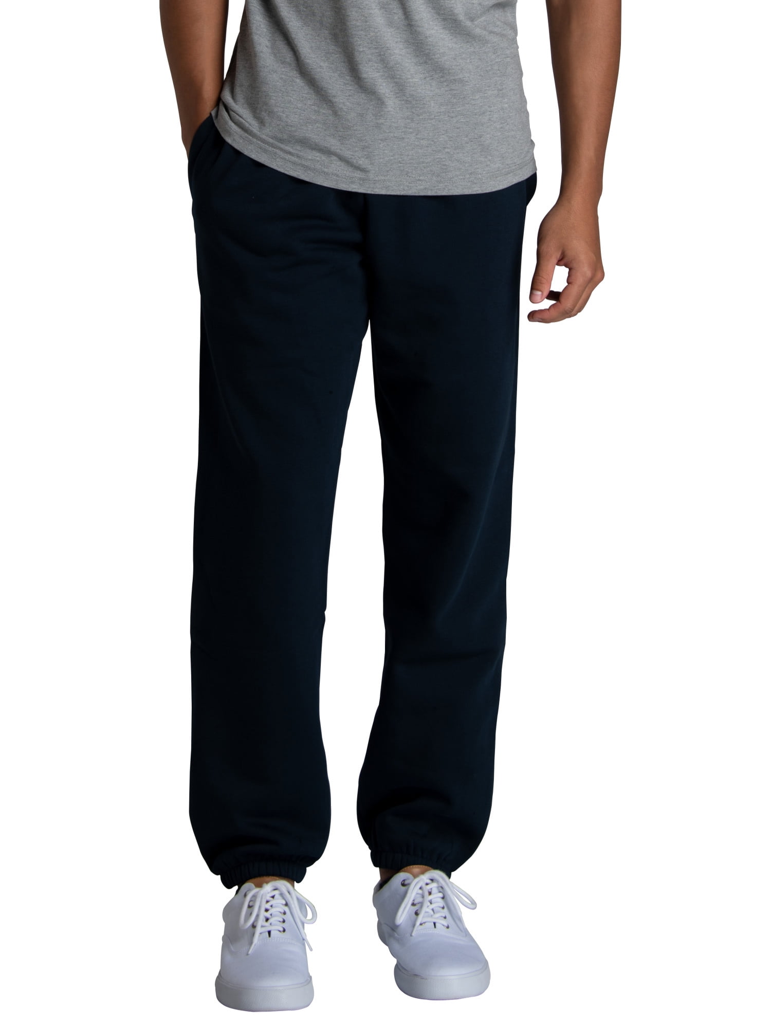 Fruit of the Loom Men's Crafted Comfort Super Soft Cotton Blend Elastic Bottom Fleece Sweatpants ...