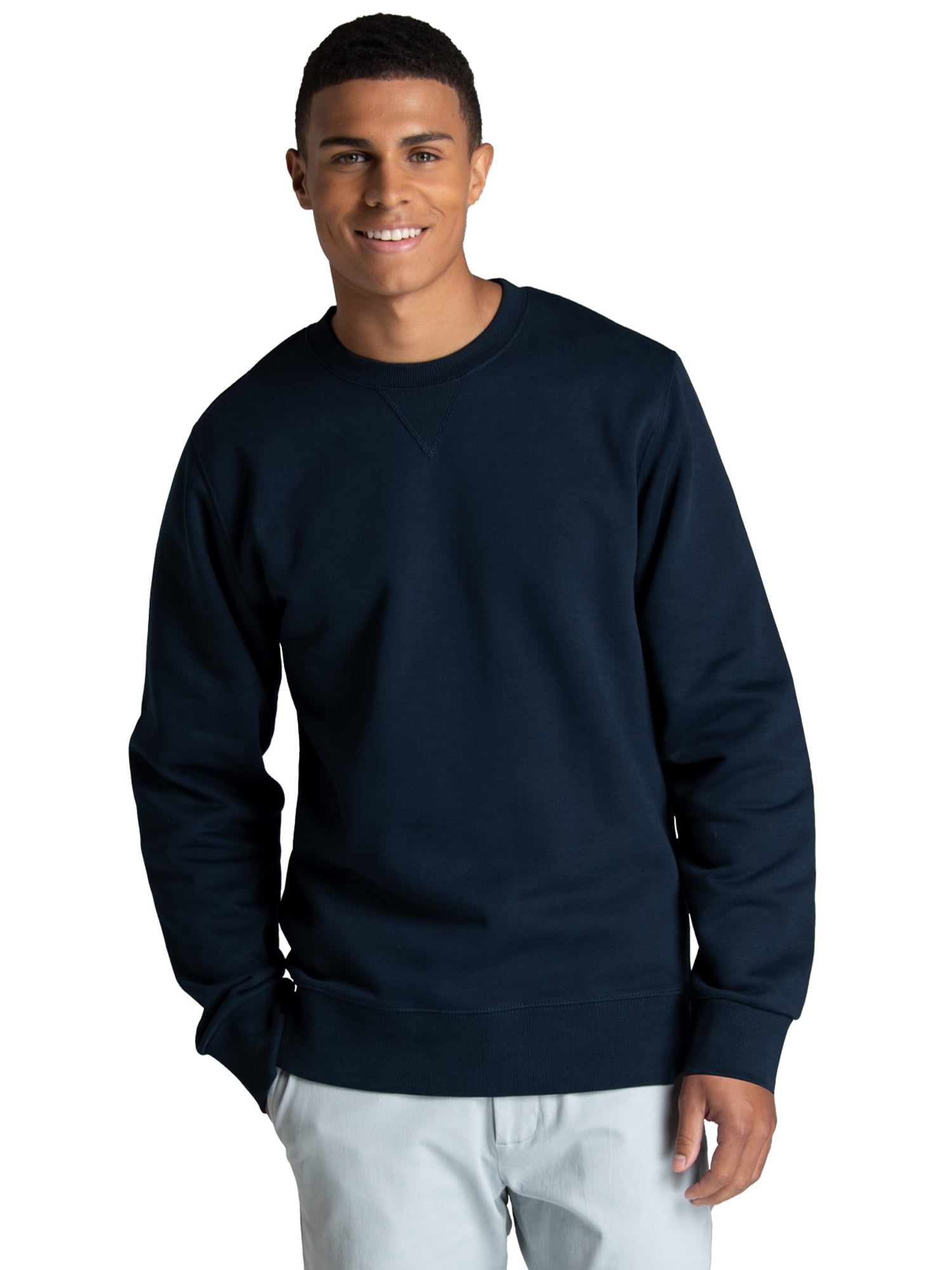 Fruit of the Loom Men's Crafted Comfort Super Soft Cotton Blend Fleece Crew Sweatshirt, Sizes S ...