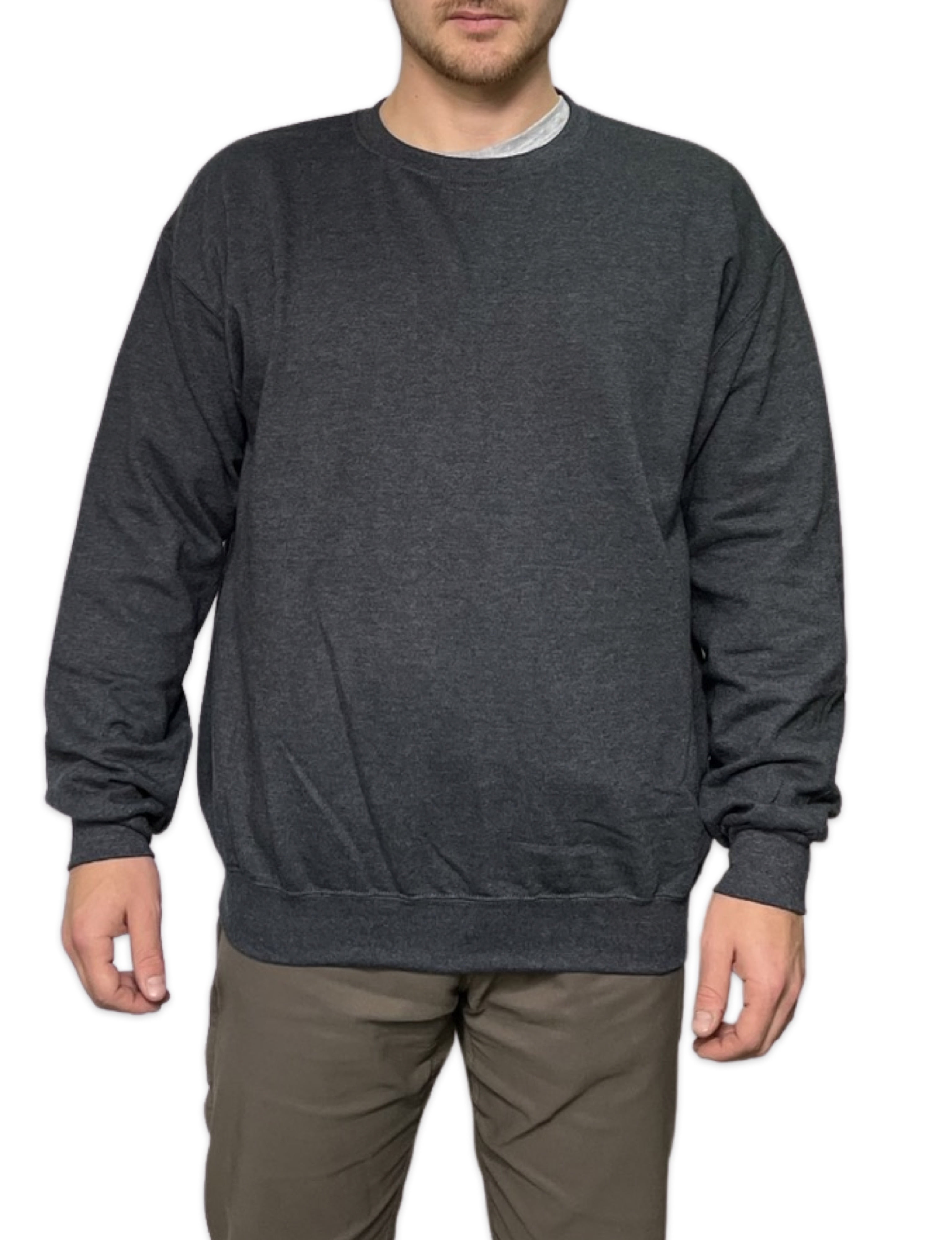 Fruit of the Loom Men's Essential Crew Neck Sweatshirt, Charcoal, Irregular, Sizes S-4XL ...