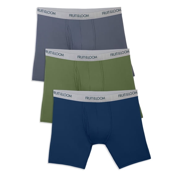 Fruit of the Loom Men's 3-Pack Everlight Boxer Briefs, Assorted, Medium ...