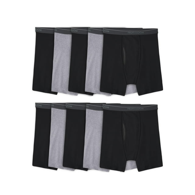 Fruit of the Loom Men's EverSoft CoolZone Fly Boxer Briefs, Super Value ...