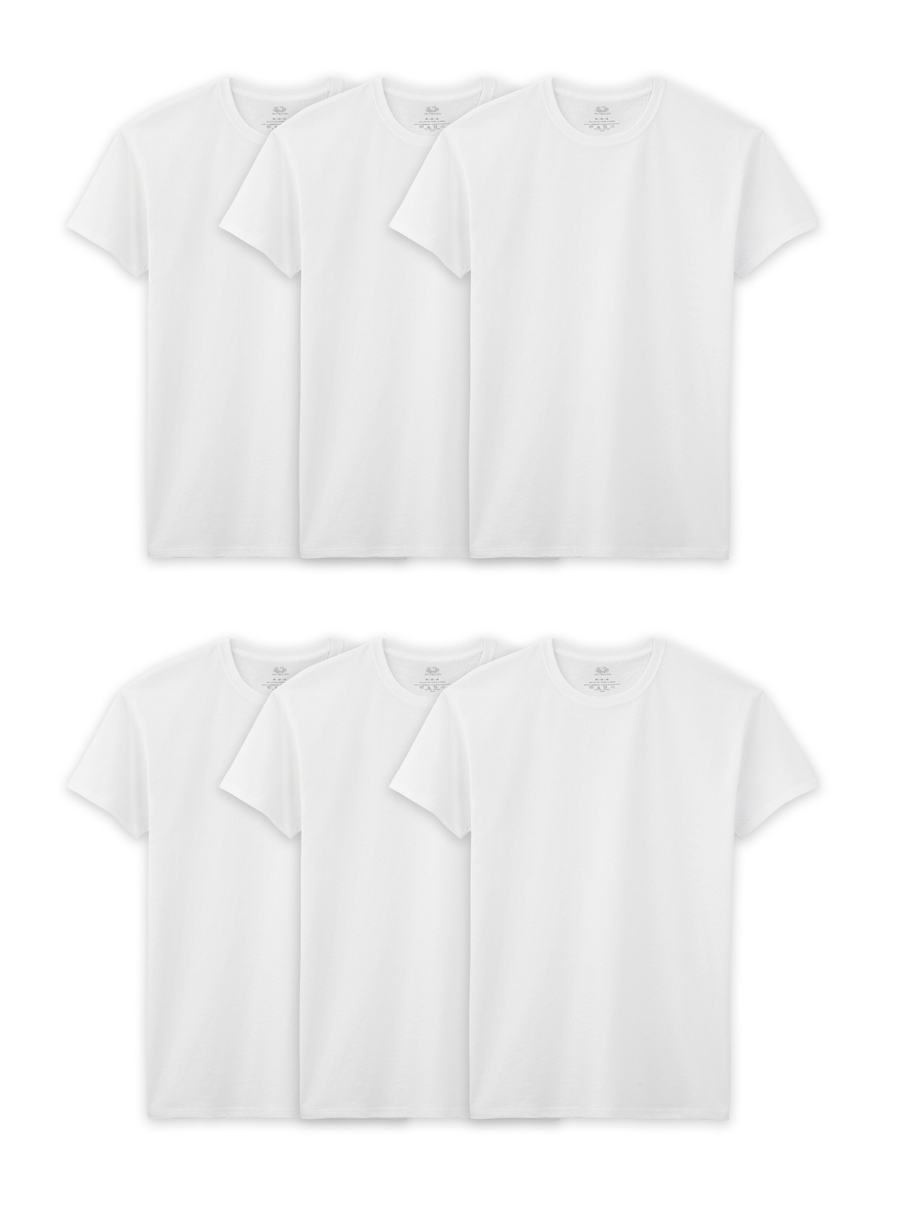 Fruit of the Loom Men's Crew Neck Undershirts, Comfort Fit, Moisture ...