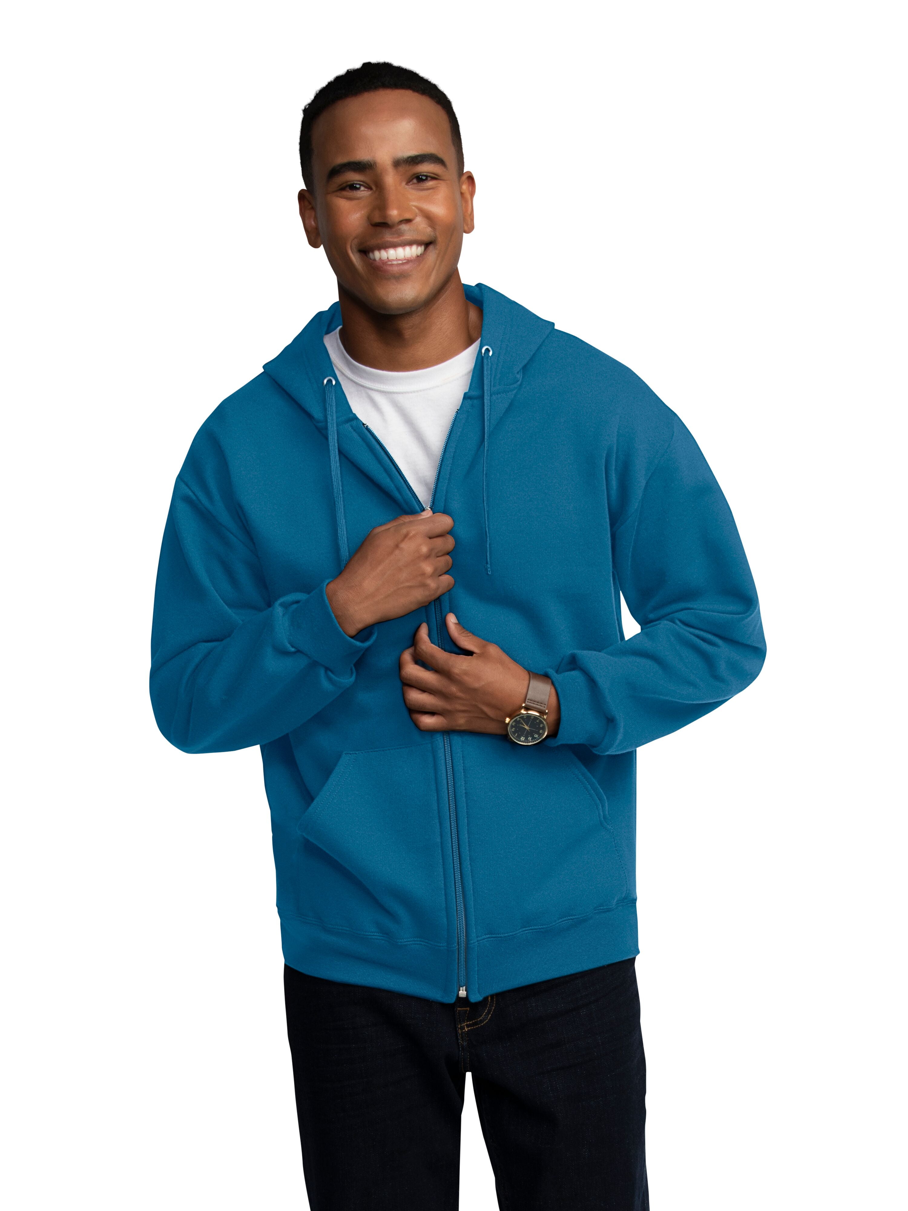 Fruit of the Loom Men's EverSoft Fleece Full Zip Hoodie Jacket with ...