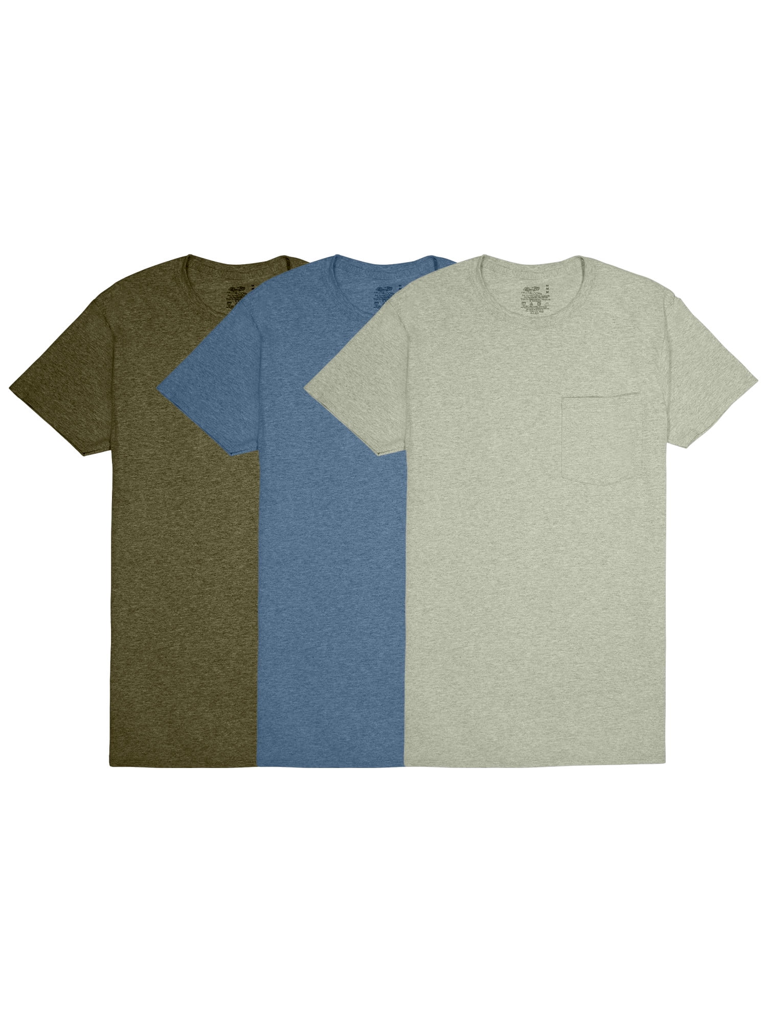 Fruit of the Loom, Men's Crewneck Pocket T-Shirt, 3-Pack, Soft Cotton ...