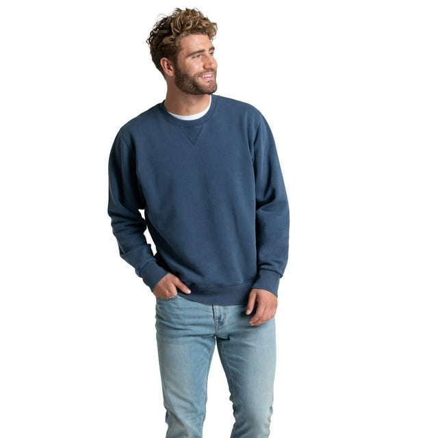 Fruit of the Loom Men's Ultra-Soft Garment Dyed Crew Sweatshirt, Sizes S - 2XL - Walmart.com