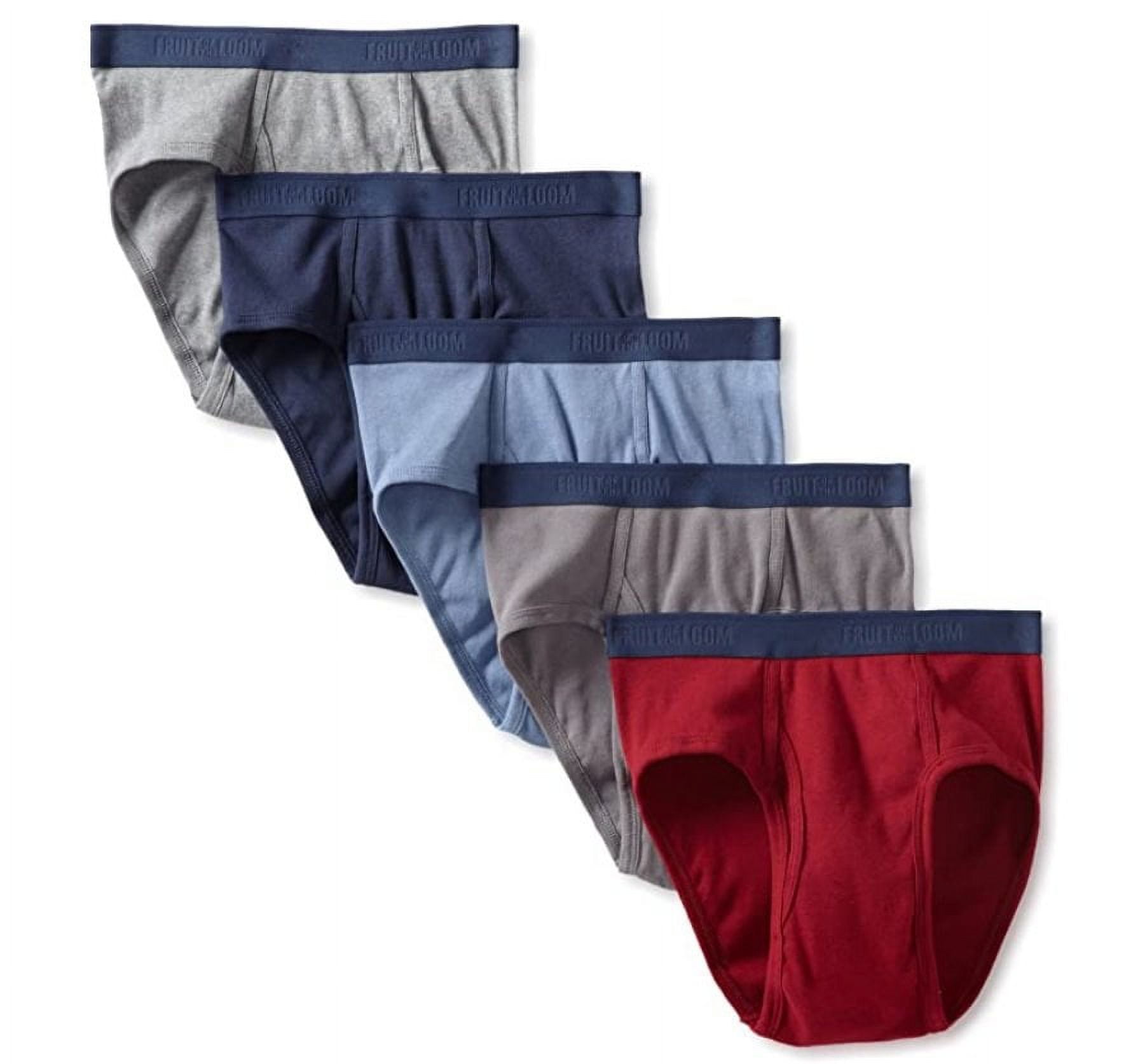Fruit of the Loom Men's Low Rise Brief Pack of 5, Large, Assorted ...
