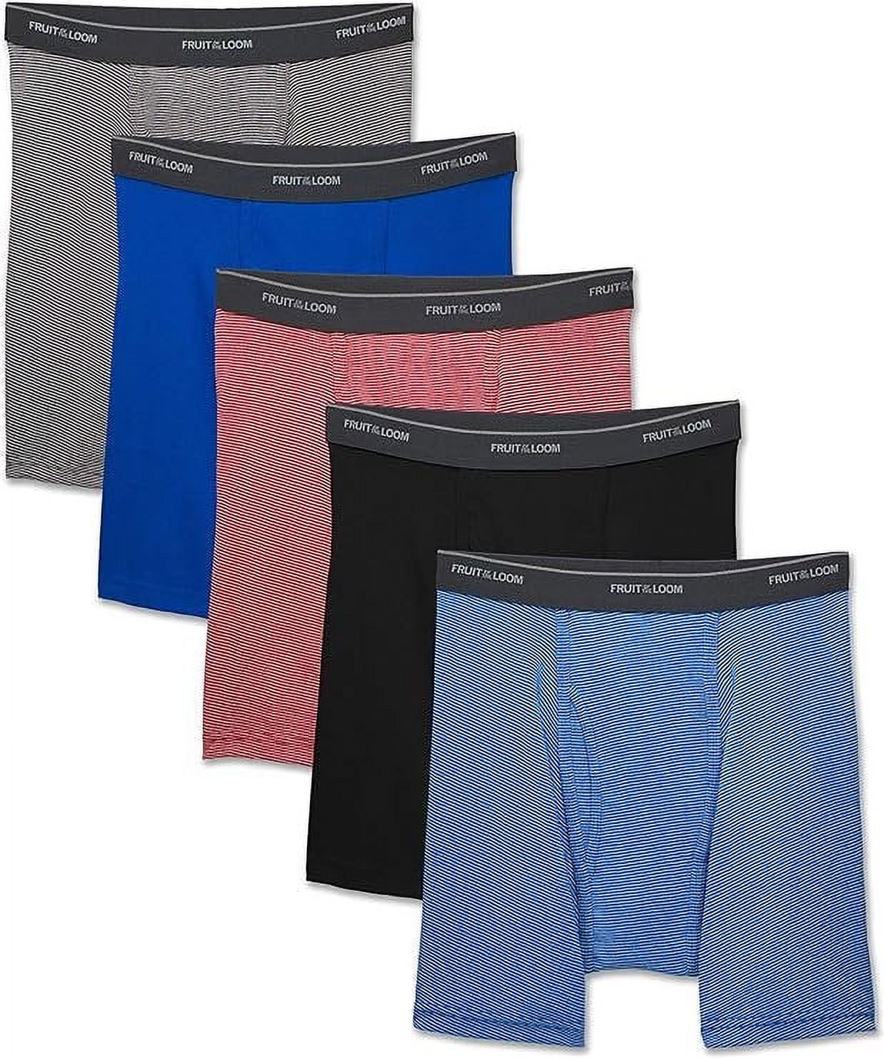 Fruit of the Loom Men's No Ride Up Traditional Fly Boxer Briefs ...