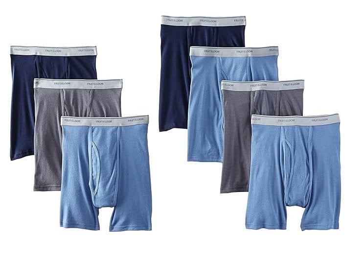 Fruit of the Loom Men's No Ride Up Traditional Fly Boxer Briefs ...