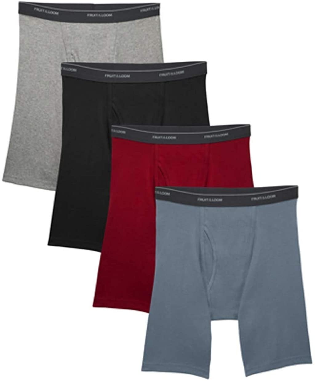 Fruit of the Loom Men's Signature Boxer Briefs 5-Pack Dri-Stretch Moisture Wicking Tag Free ...