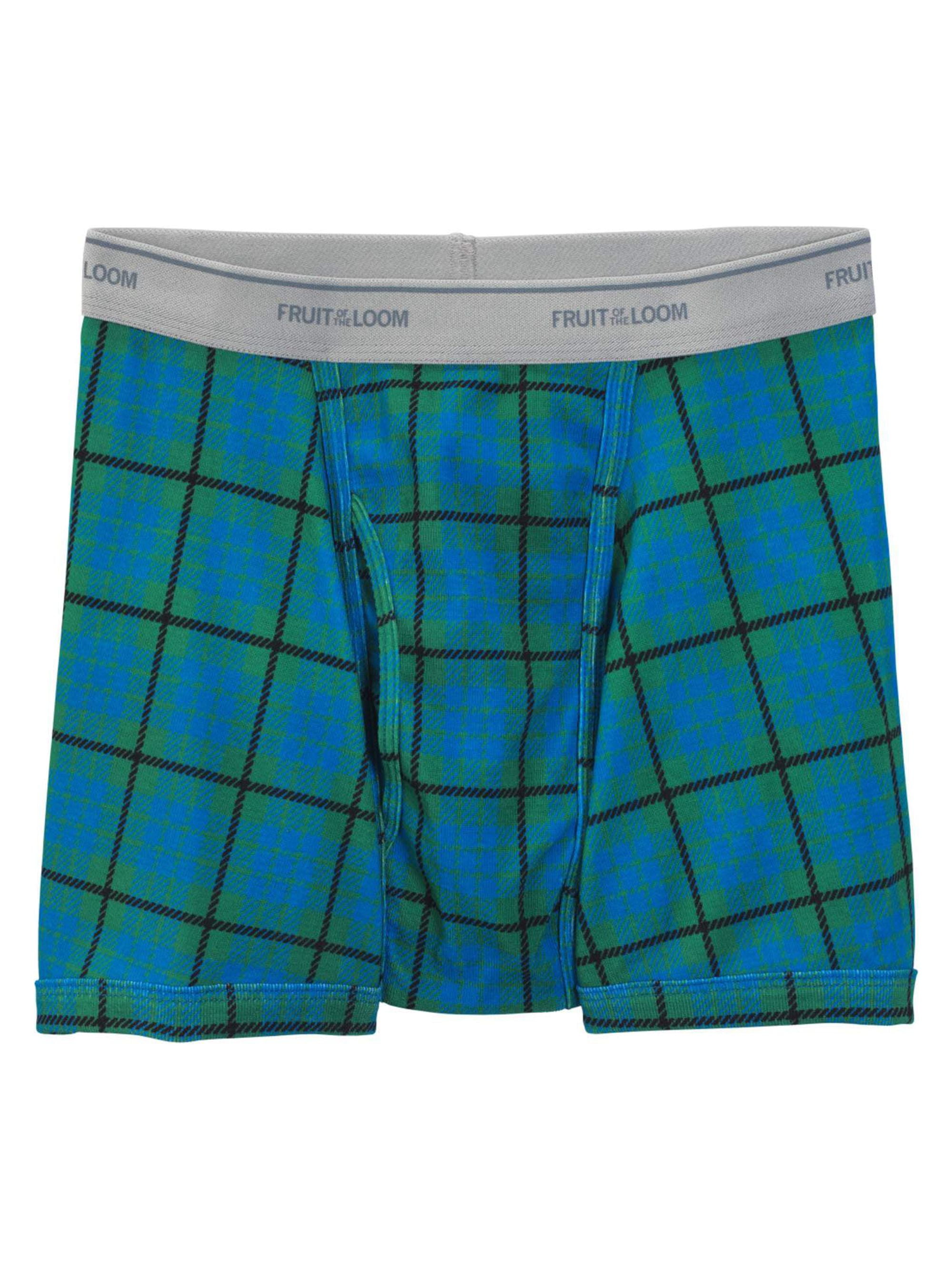 Fruit of the Loom Men's Stripe and Solid Short Leg Boxer Briefs, 5 Pack ...