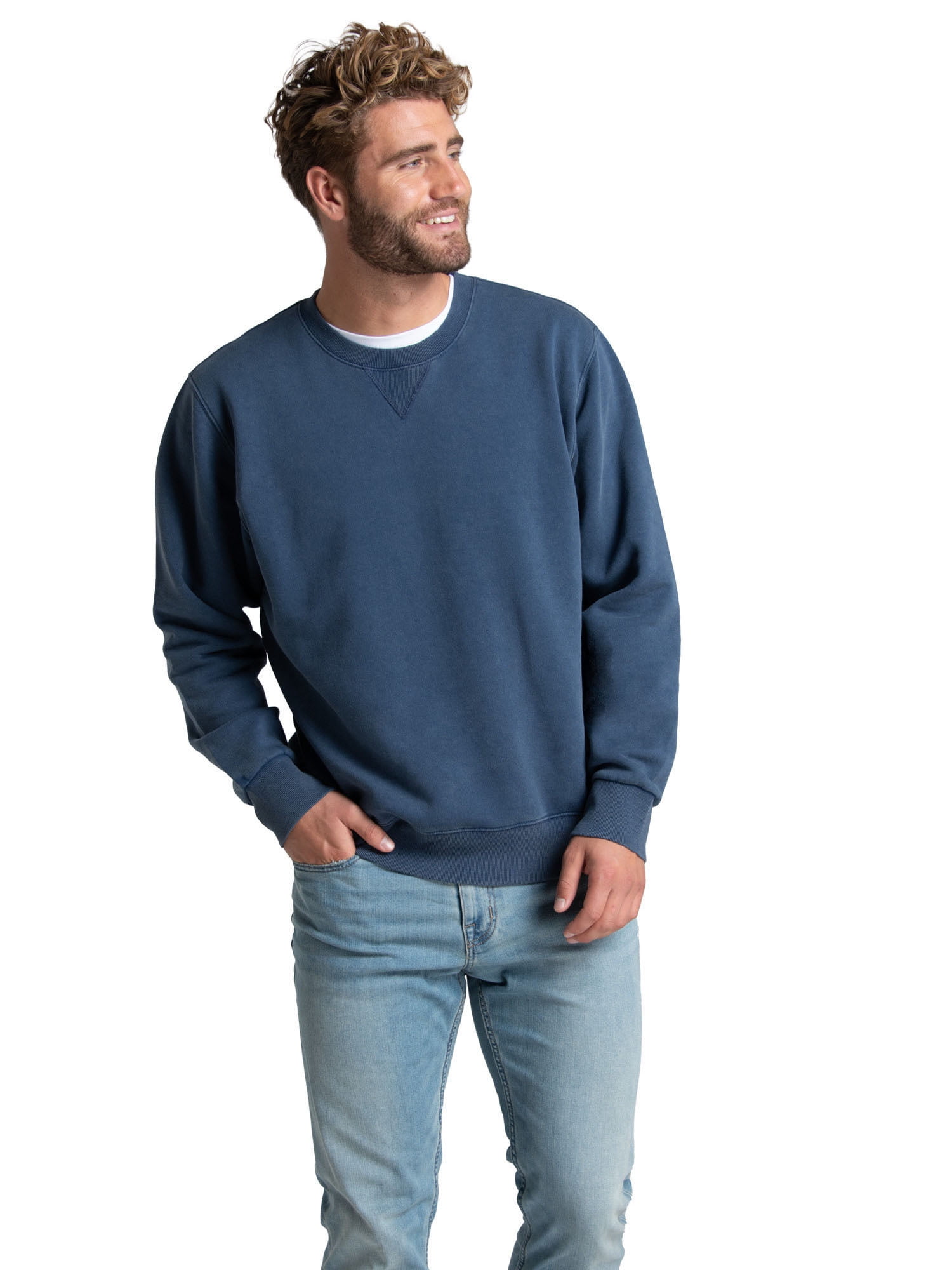 Fruit of the Loom Men's Ultra-Soft Garment Dyed Crew Sweatshirt, Sizes ...