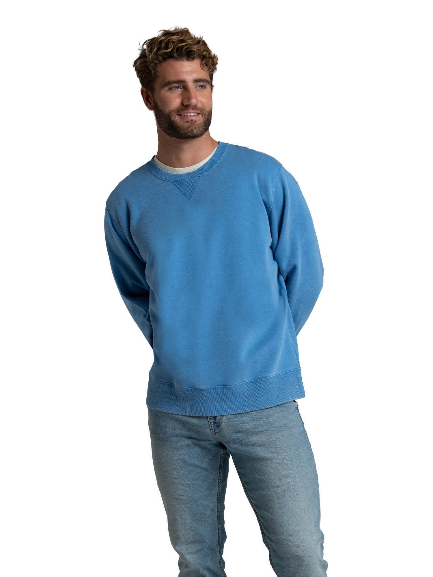 Fruit of the Loom Men's Ultra-Soft Garment Dyed Crew Sweatshirt, Sizes ...
